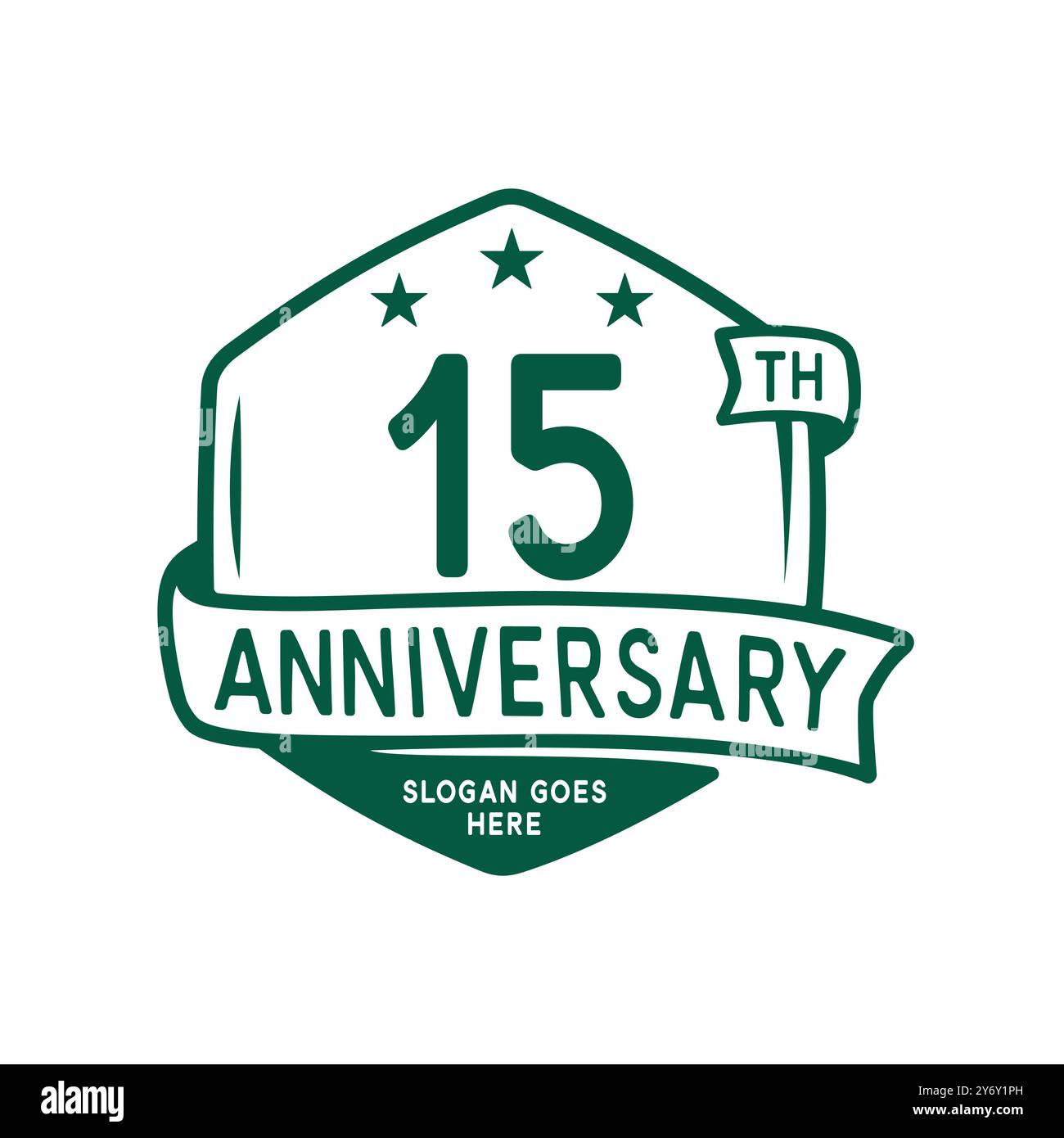 15 years anniversary celebration hexagon design template. 15th ...