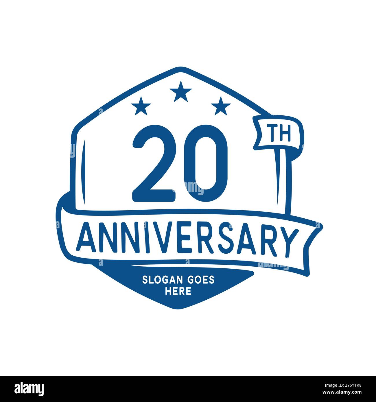 20 years anniversary celebration hexagon design template. 20th ...
