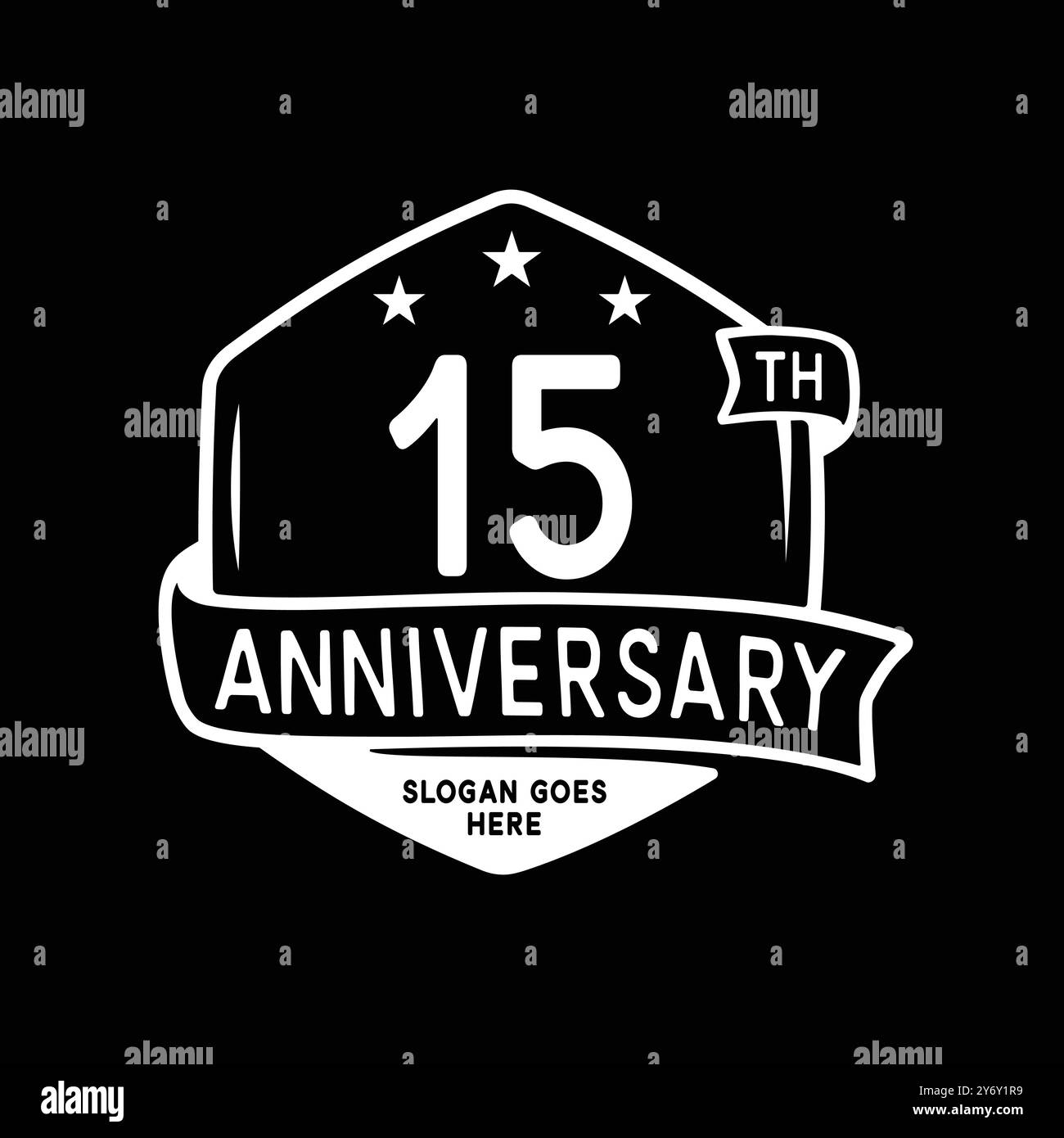 15 years anniversary celebration hexagon design template. 15th ...