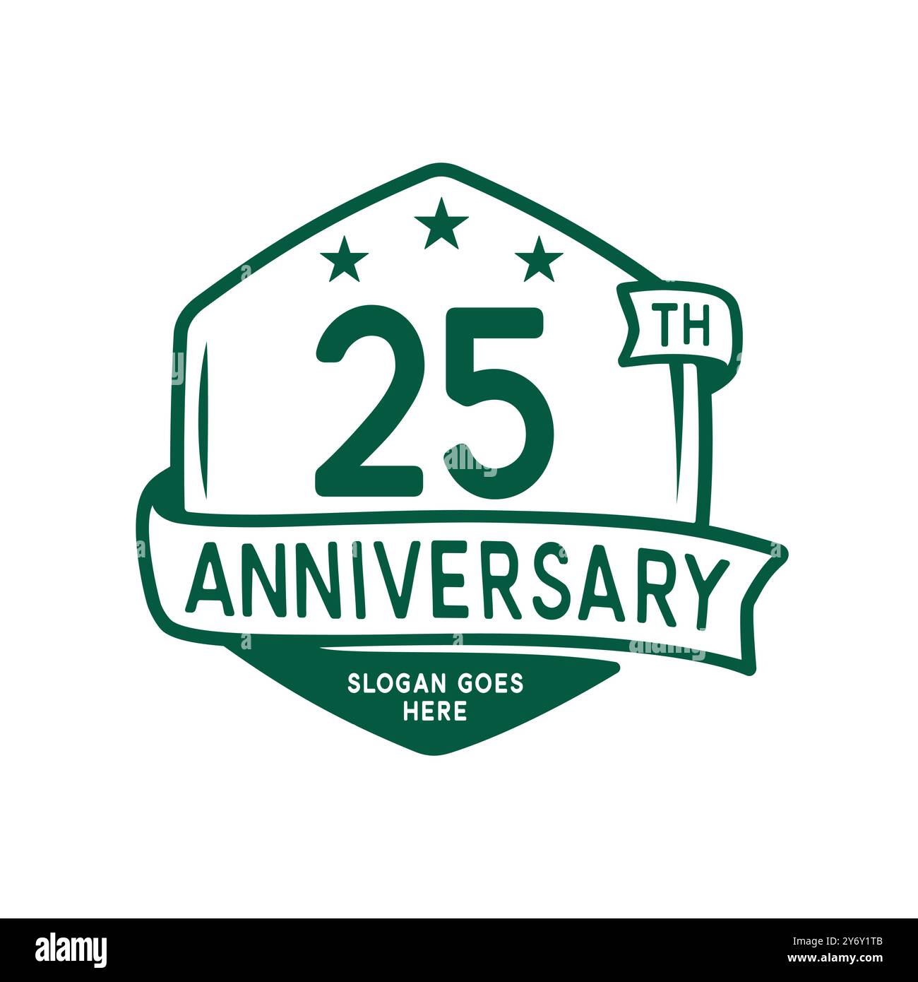 25 years anniversary celebration hexagon design template. 25th ...