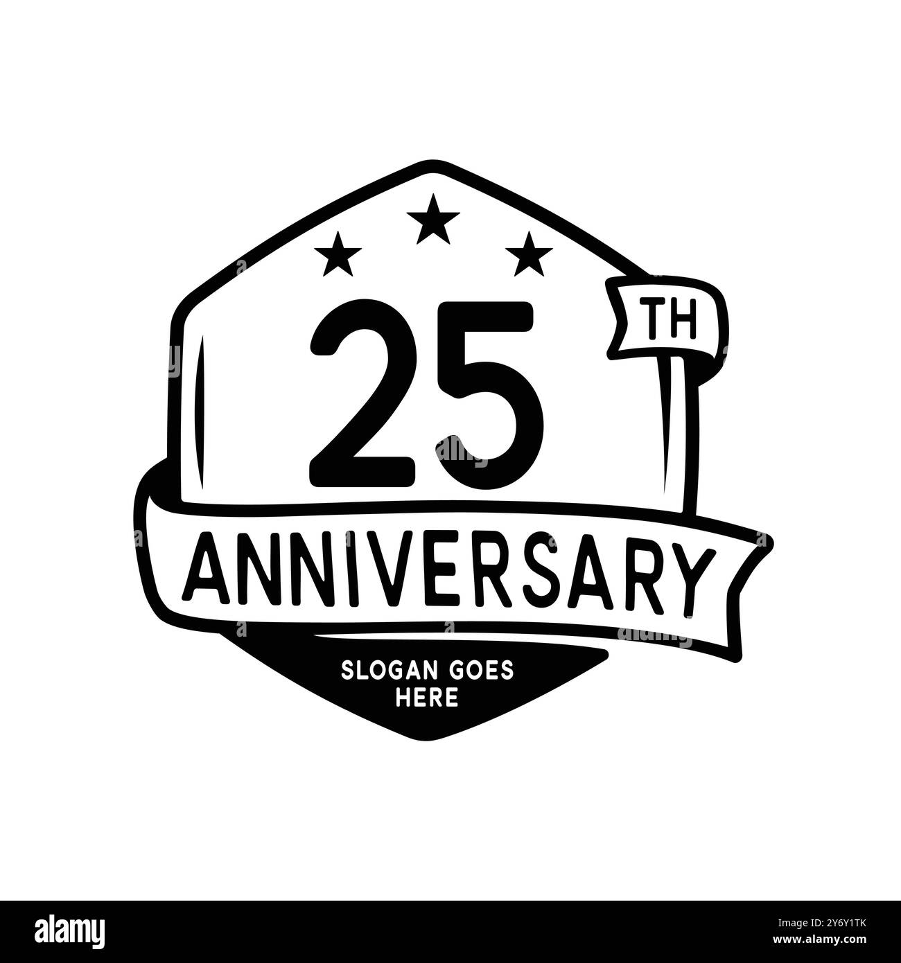 25 years anniversary celebration hexagon design template. 25th ...