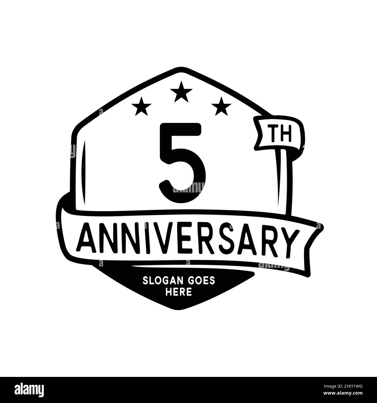 5 years anniversary celebration hexagon design template. 5th ...