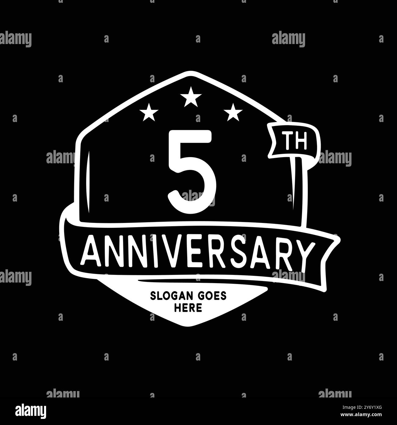 5 years anniversary celebration hexagon design template. 5th ...