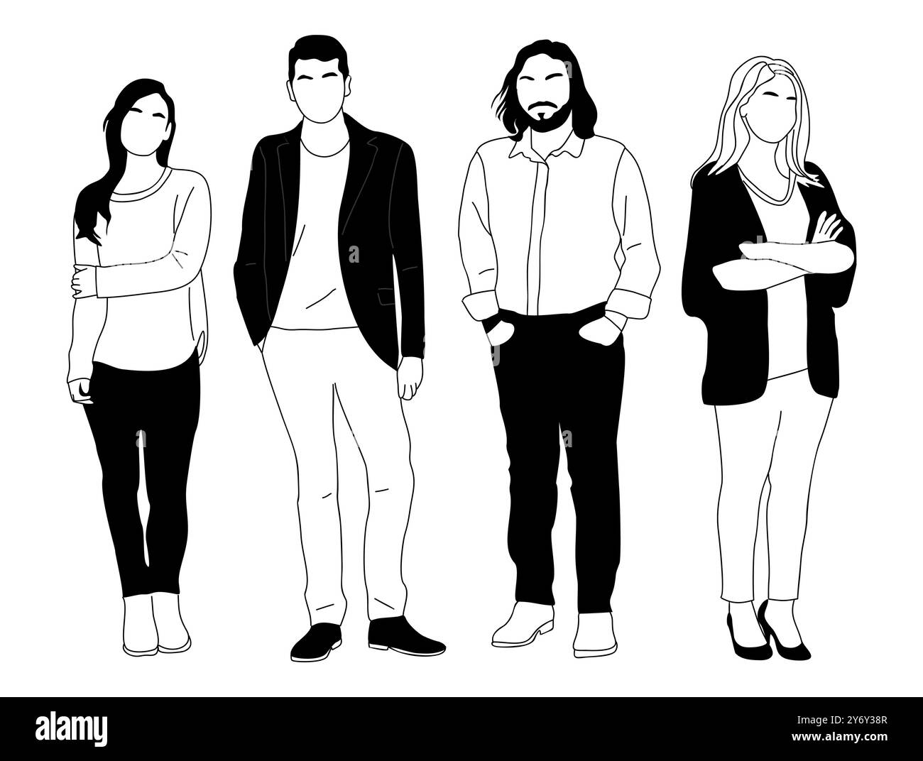 Line drawing men at work hi-res stock photography and images - Alamy