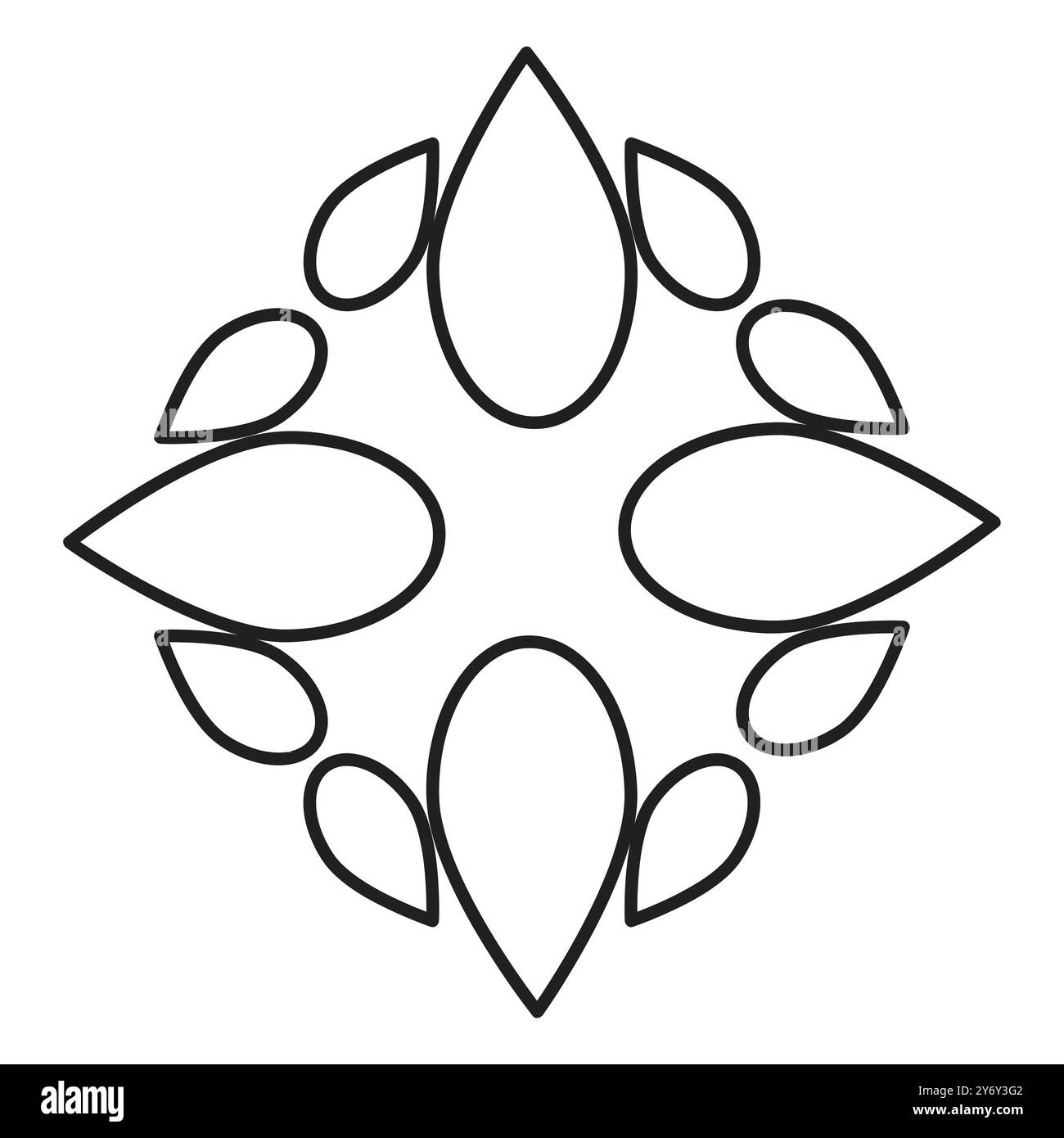 flower petals and leaf coloring page Stock Vector Image & Art - Alamy