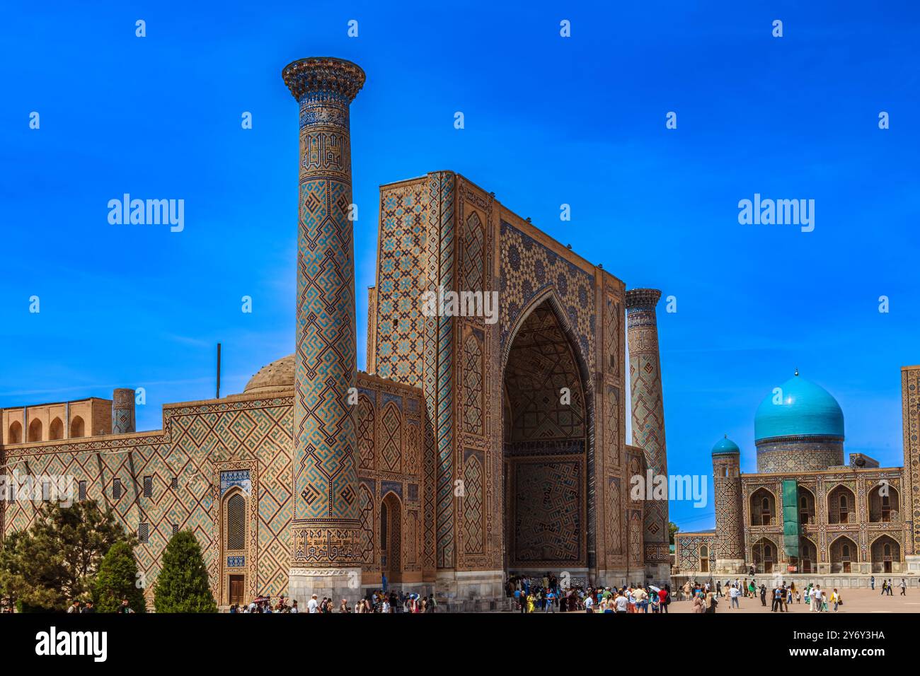 Samarkand, Uzbekistan - April 23, 2023: Top tourist location - Registan ...