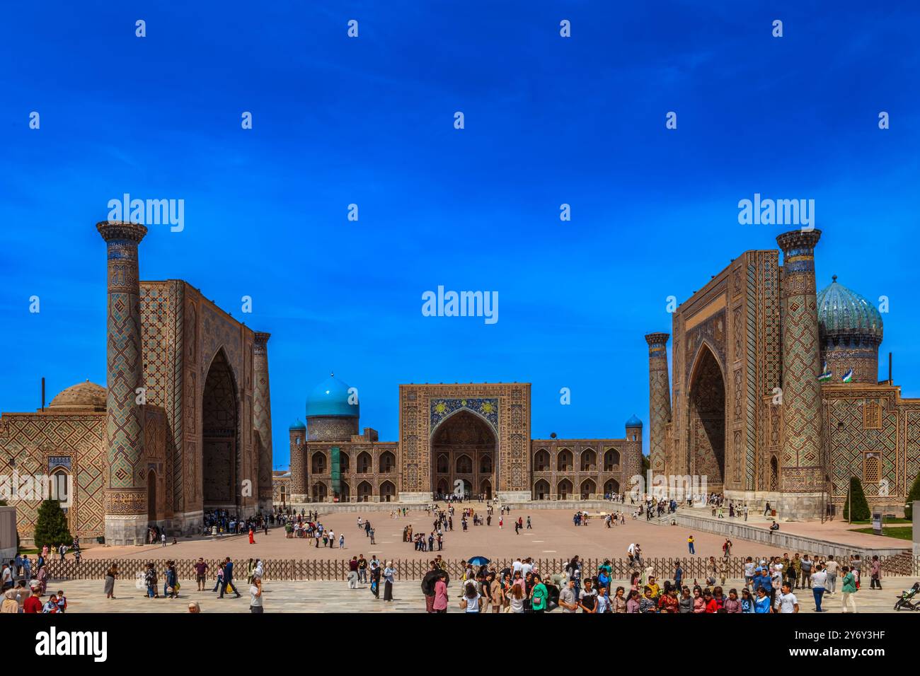 Samarkand, Uzbekistan - April 23, 2023: Top tourist location - Registan ...