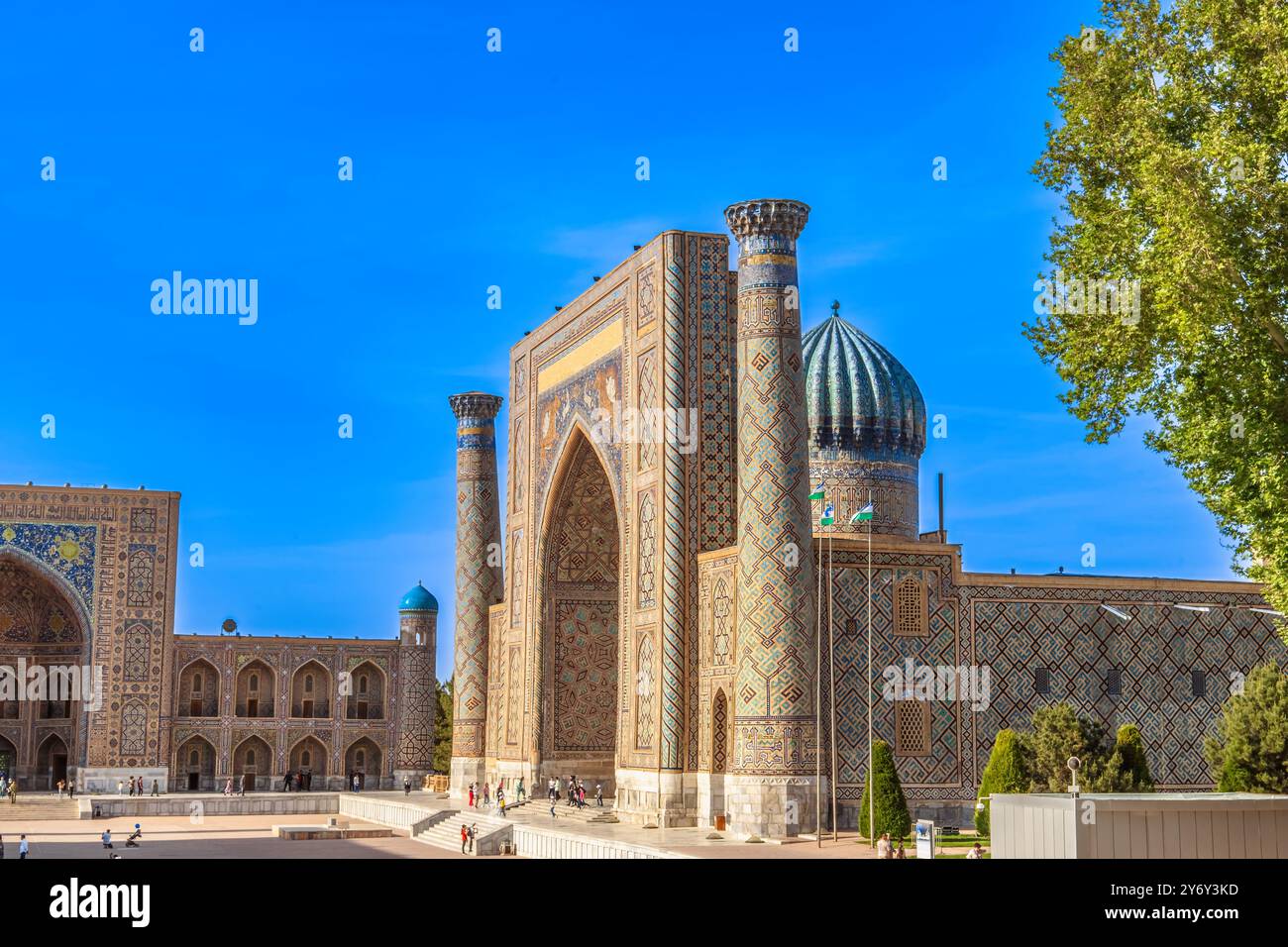 Samarkand, Uzbekistan - April 23, 2023: Top tourist location - Registan ...