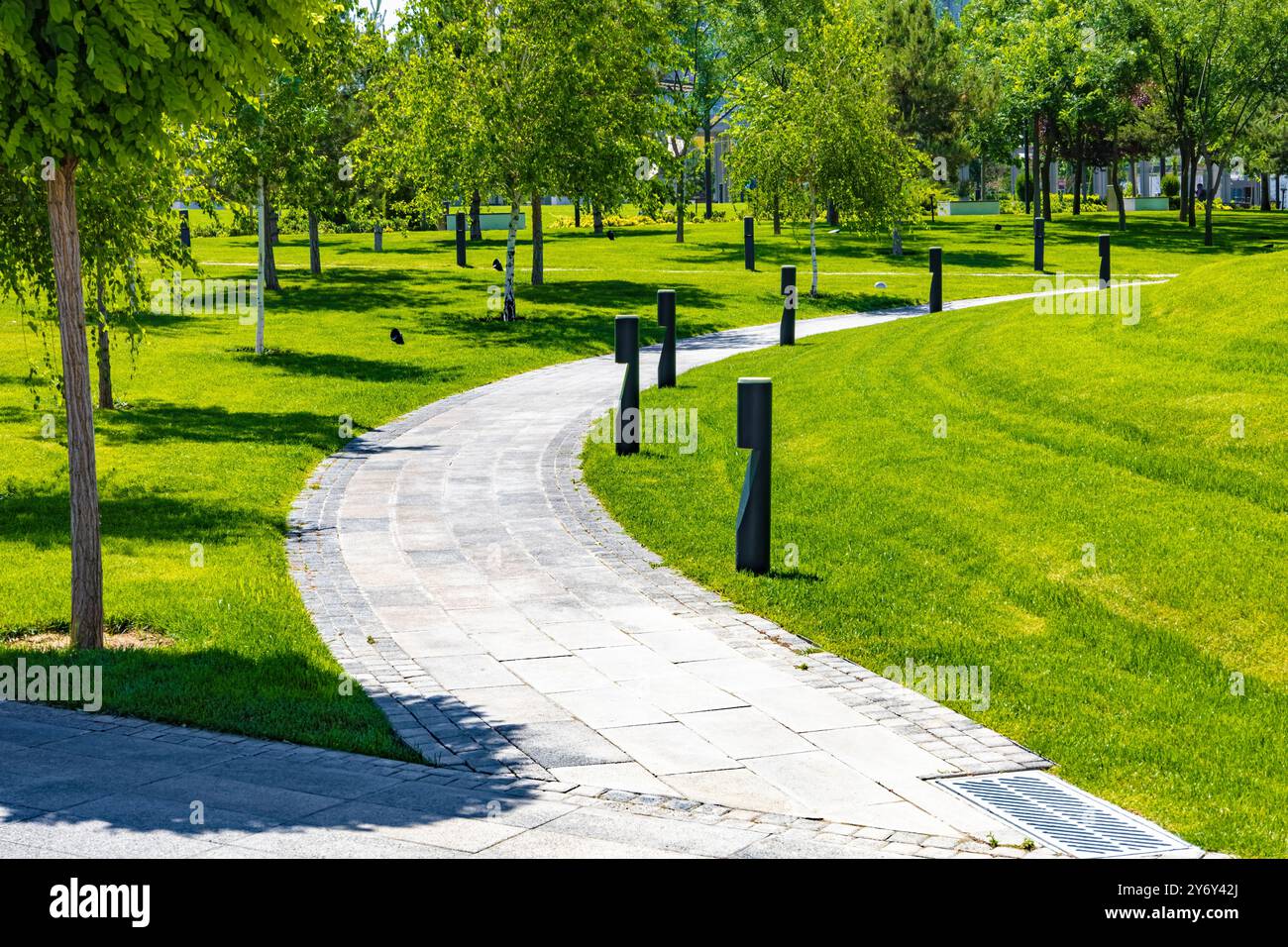 A beautiful path in the city for outdoor activities, walking and ...