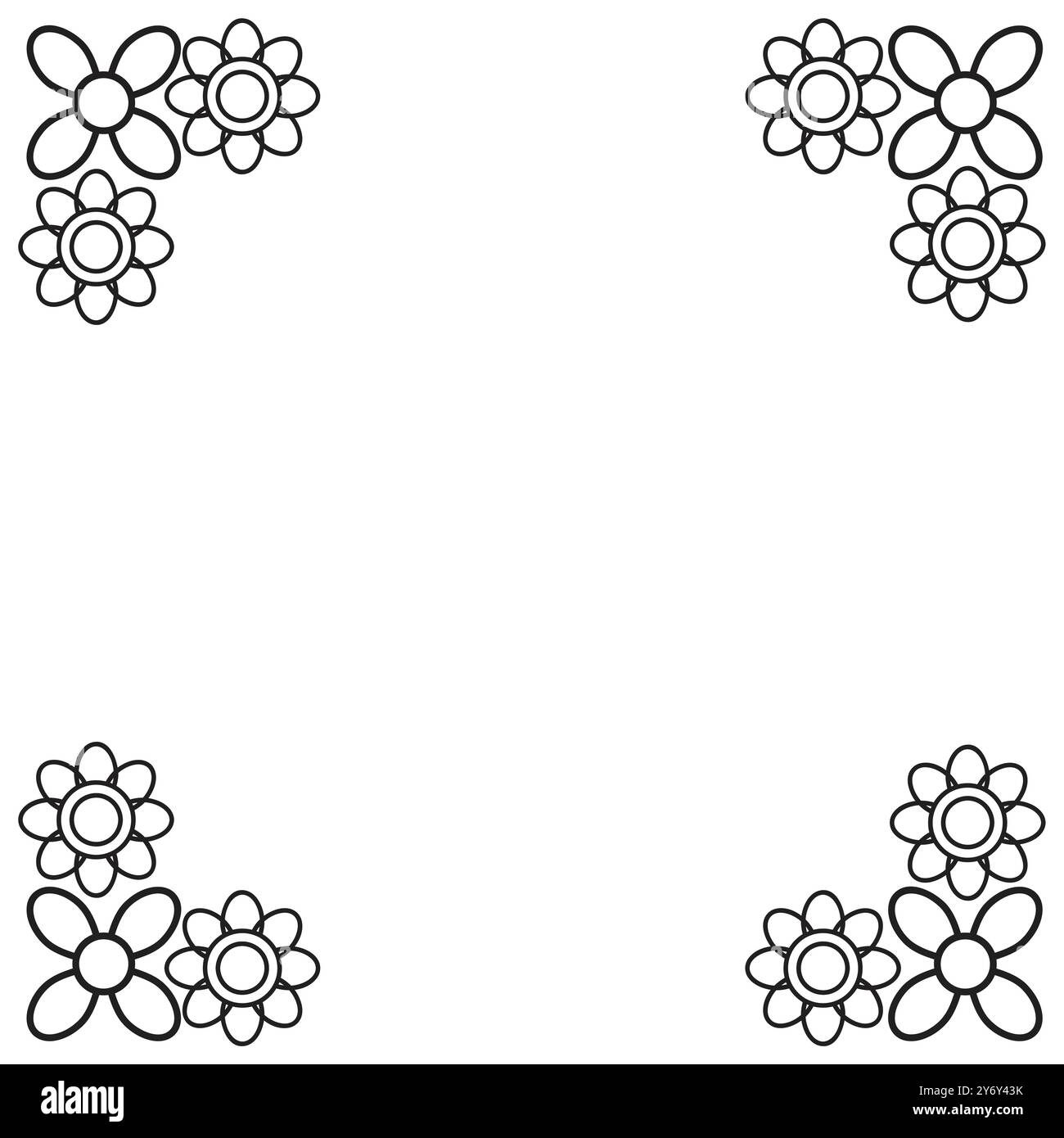 black and white floral frame Stock Vector Image & Art - Alamy