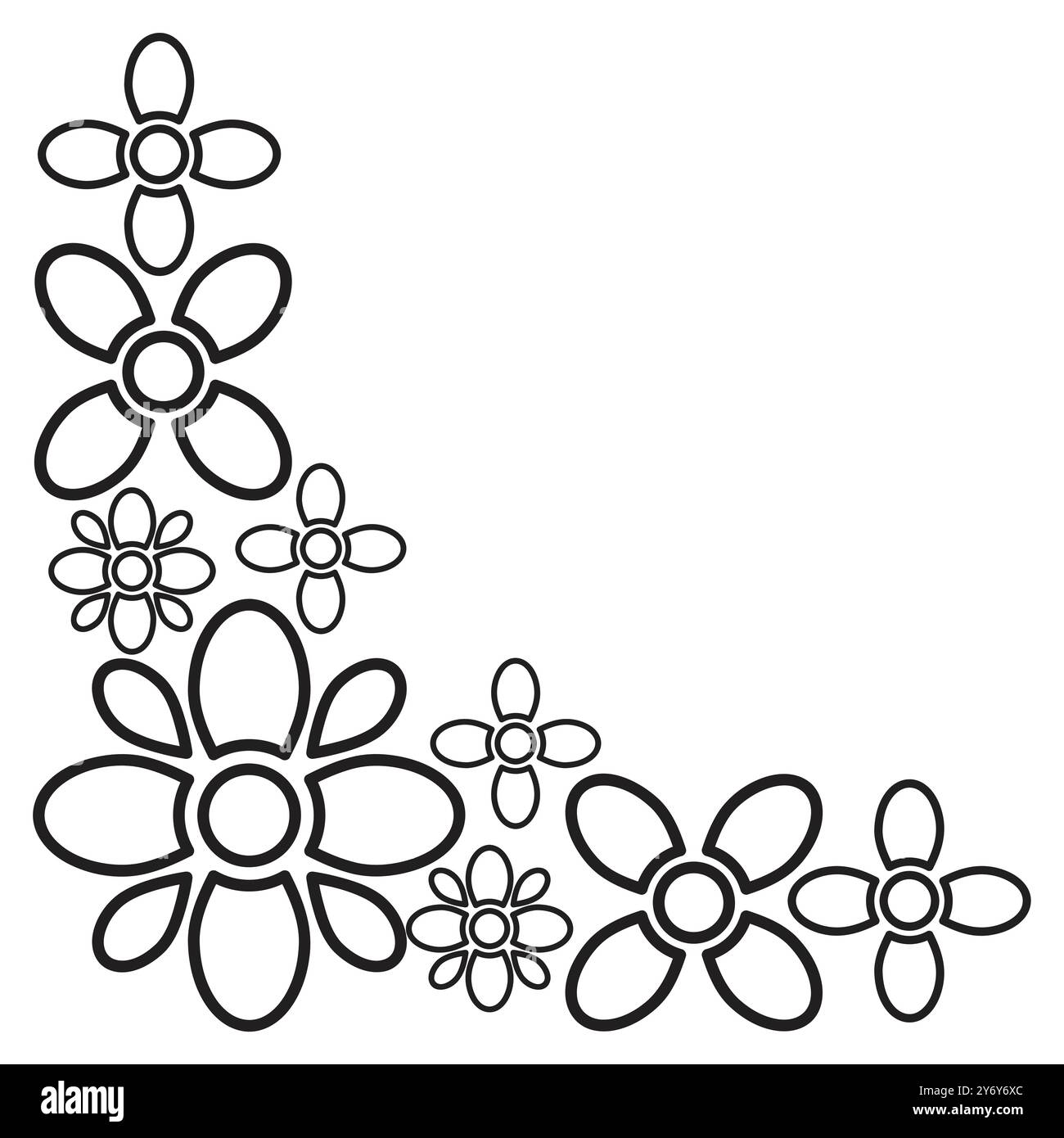 flower petals border corner design Stock Vector Image & Art - Alamy