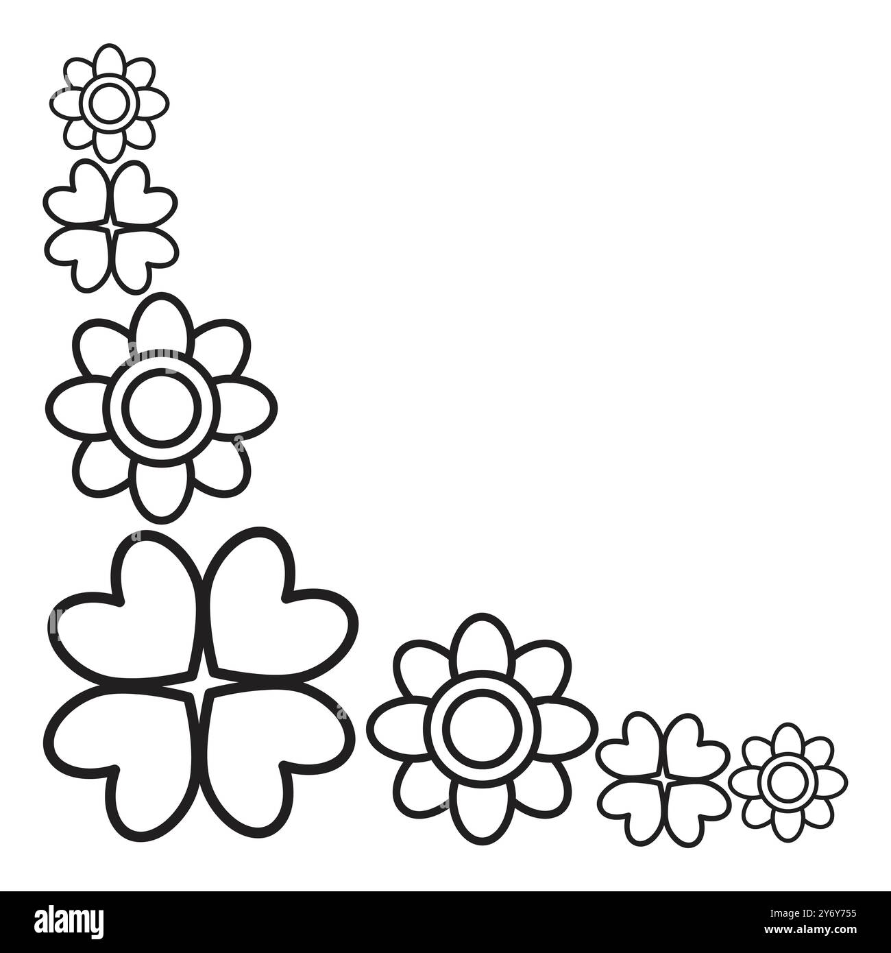 flower petals border corner design Stock Vector Image & Art - Alamy