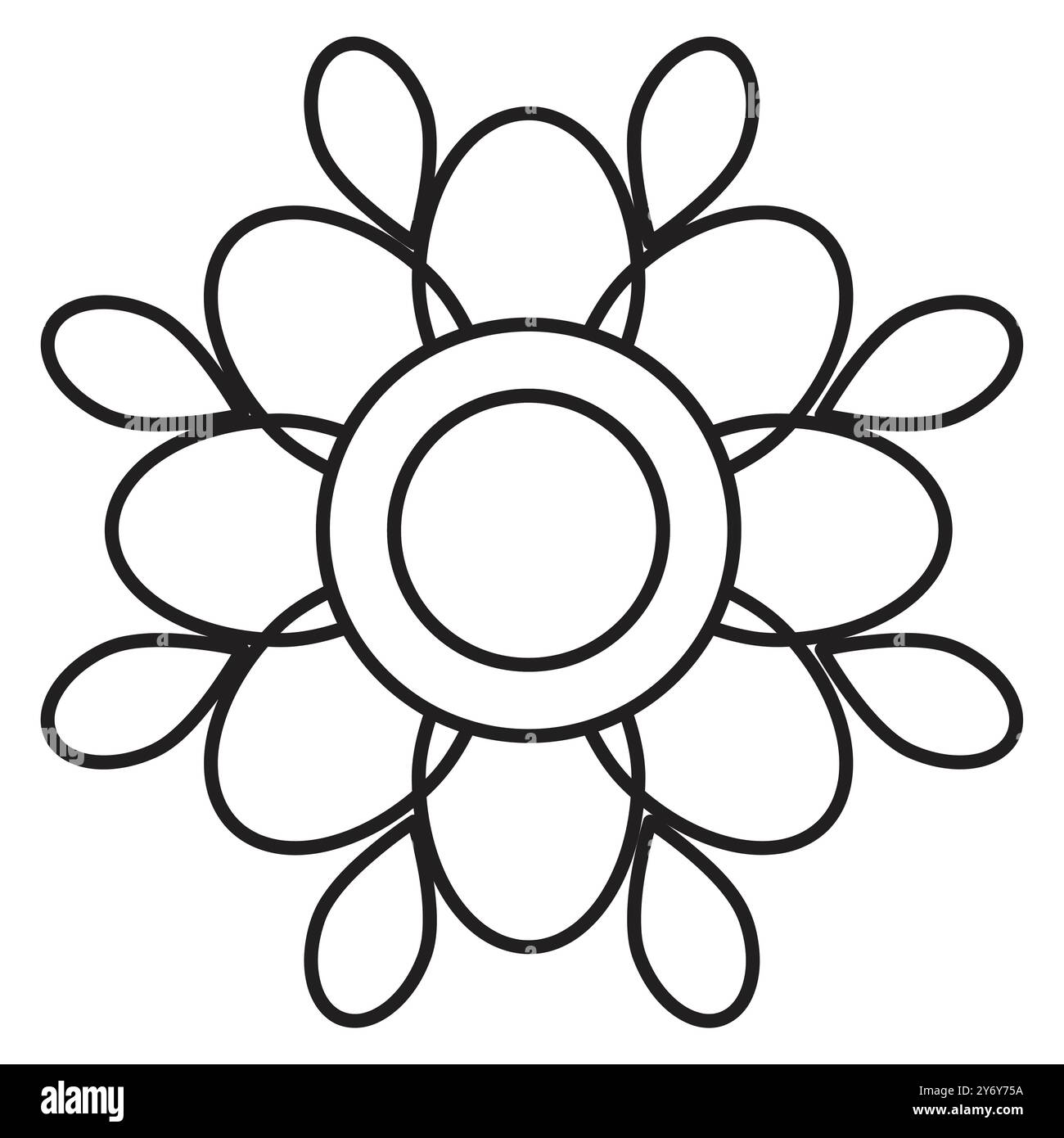 flower petals and leaf coloring page Stock Vector Image & Art - Alamy
