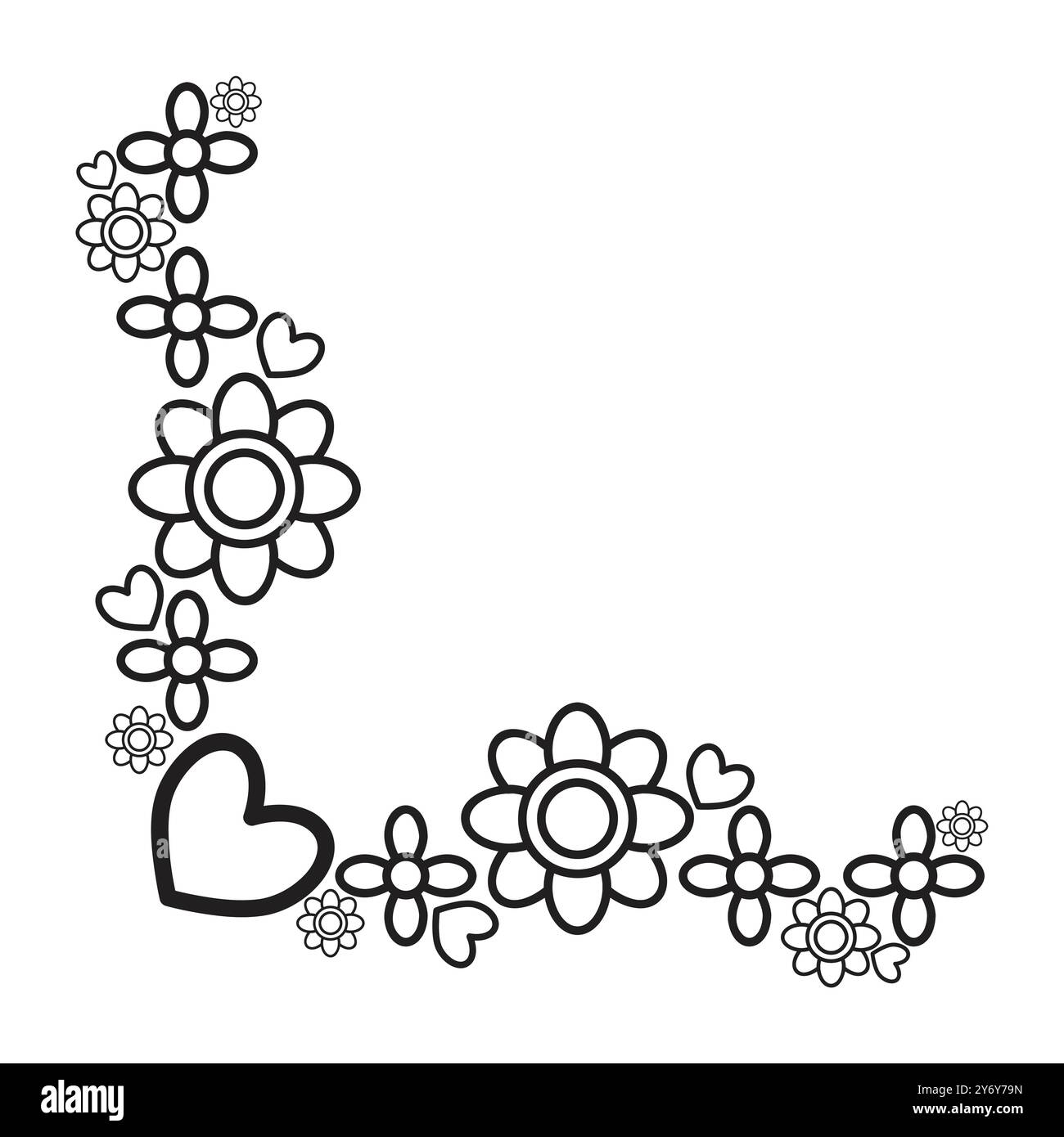 flower petals border corner design Stock Vector Image & Art - Alamy