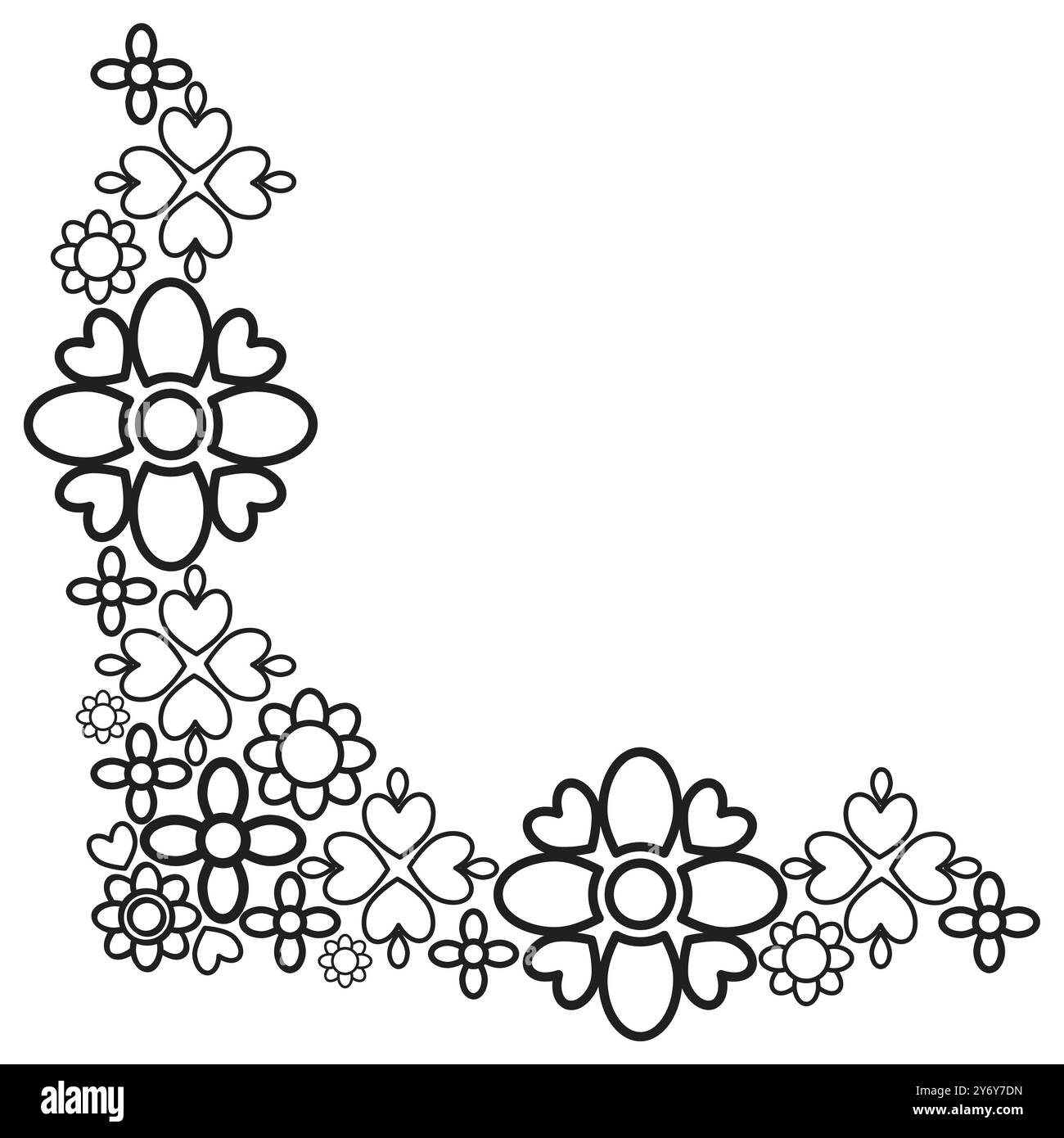 flower petals border corner design Stock Vector Image & Art - Alamy