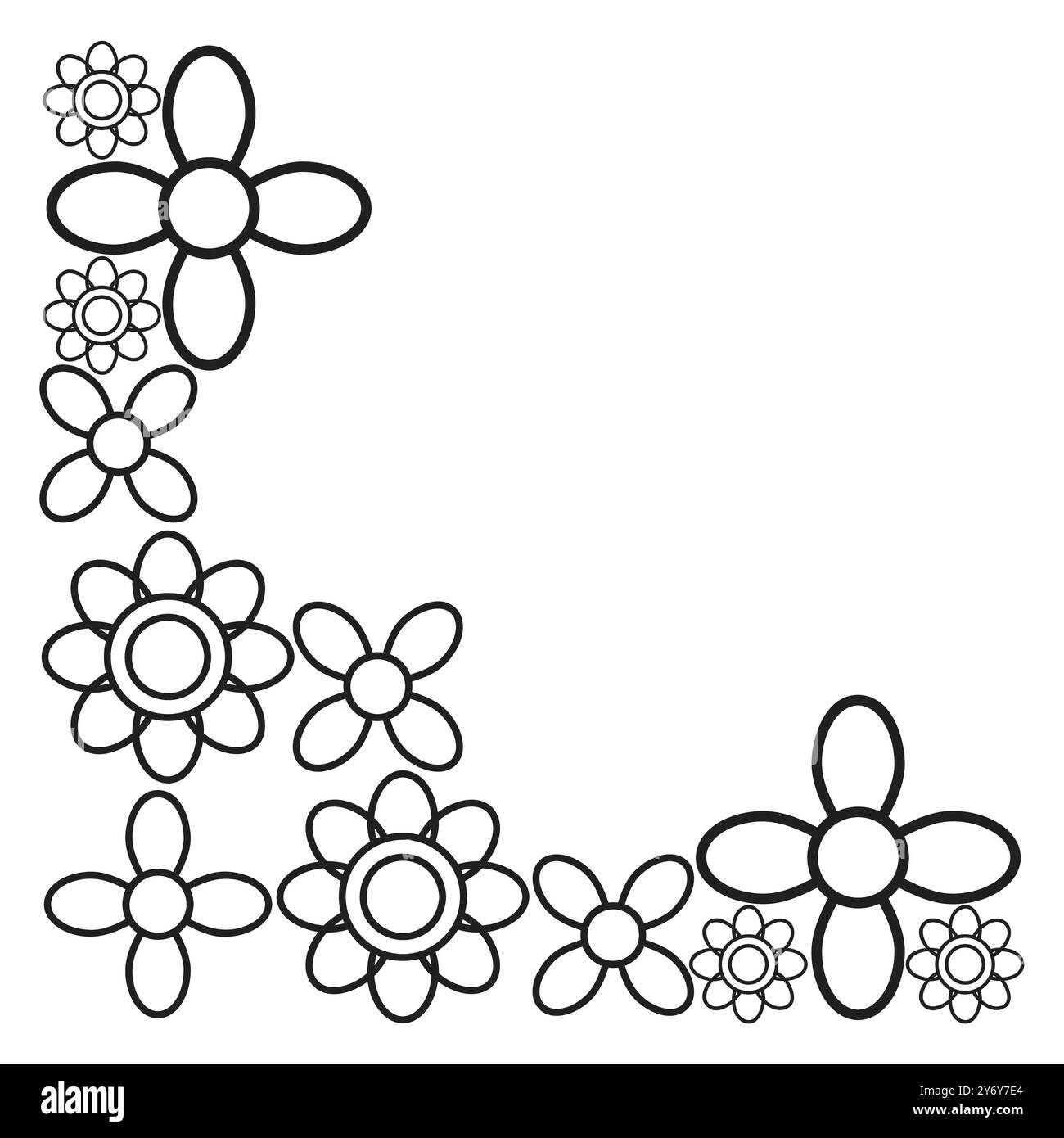 flower petals border corner design Stock Vector Image & Art - Alamy