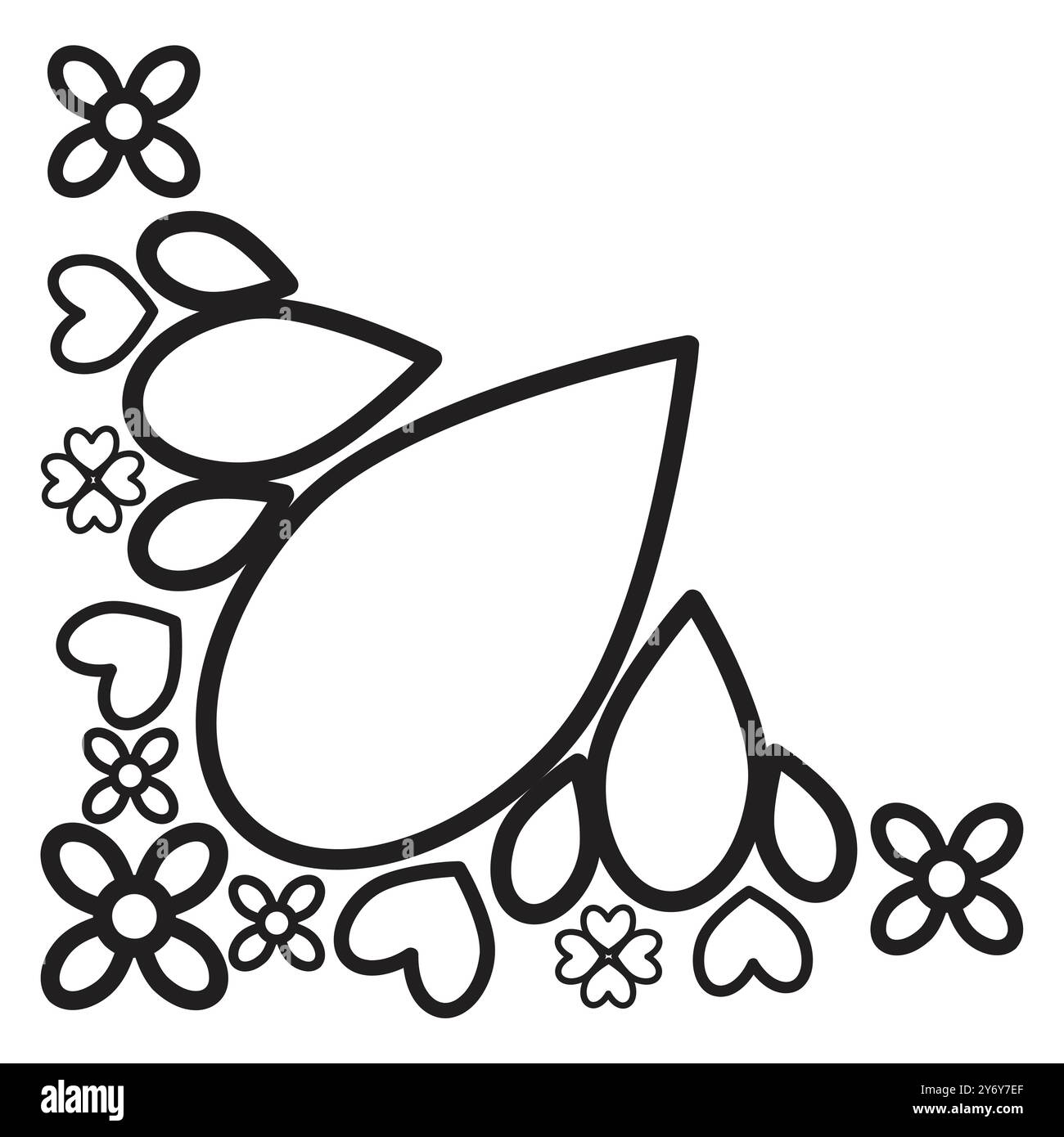 flower petals border corner design Stock Vector Image & Art - Alamy
