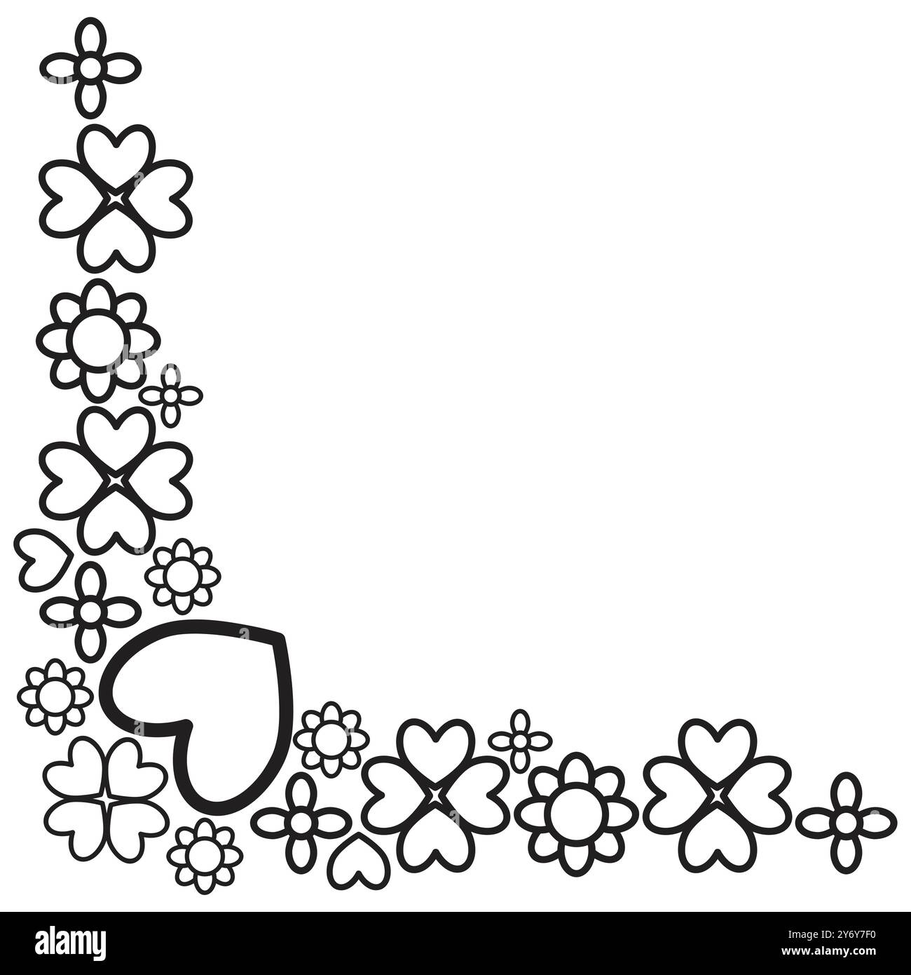 flower petals border corner design Stock Vector Image & Art - Alamy