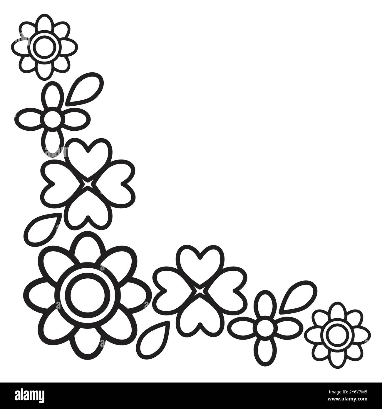 flower petals border corner design Stock Vector Image & Art - Alamy