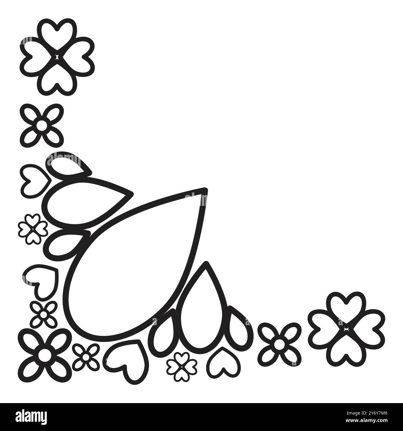 flower petals border corner design Stock Vector Image & Art - Alamy