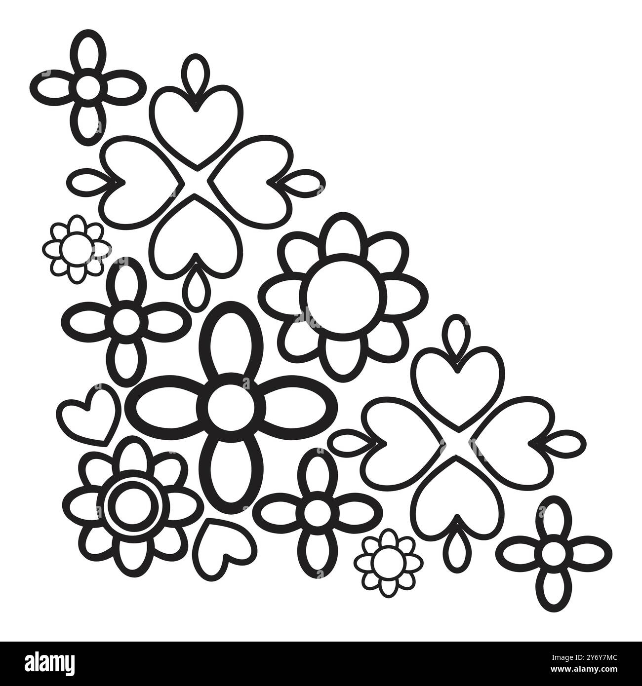 flower petals border corner design Stock Vector Image & Art - Alamy