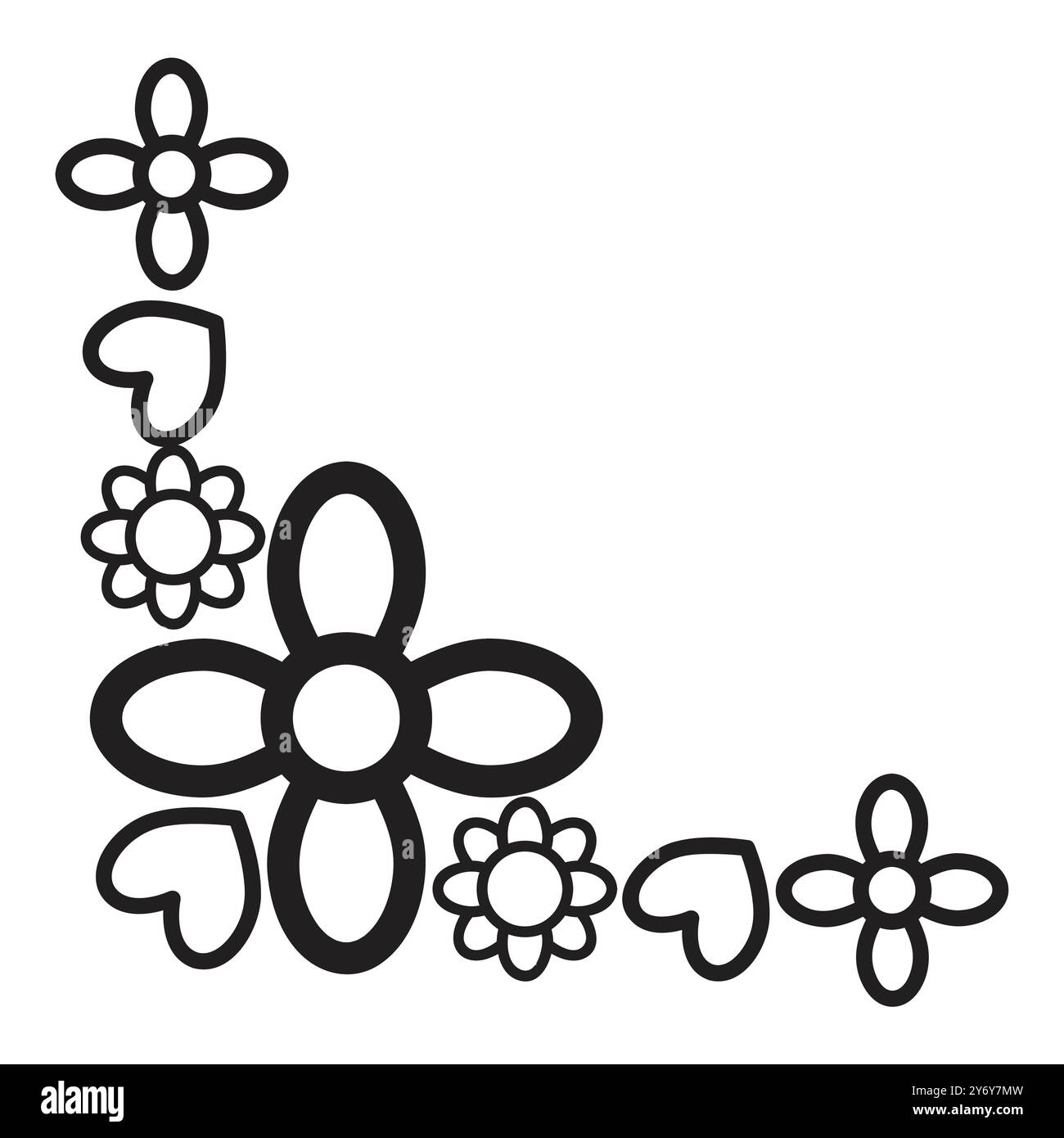 flower petals border corner design Stock Vector Image & Art - Alamy