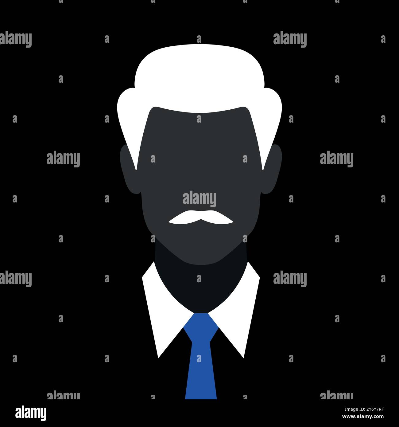 Abstract faceless man with mustache silhouette. Dark male silhouette ...