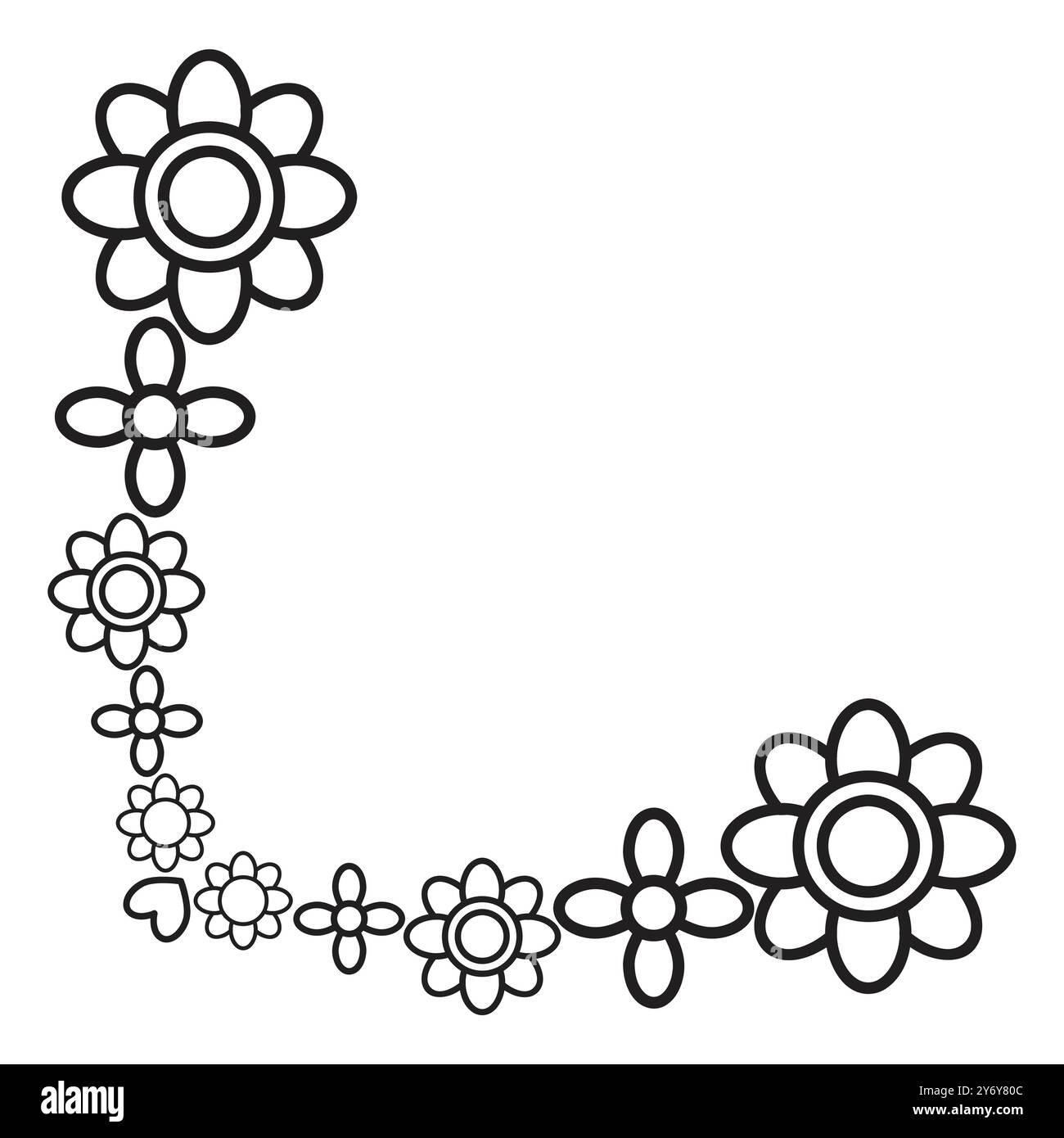 flower petals border corner design Stock Vector Image & Art - Alamy