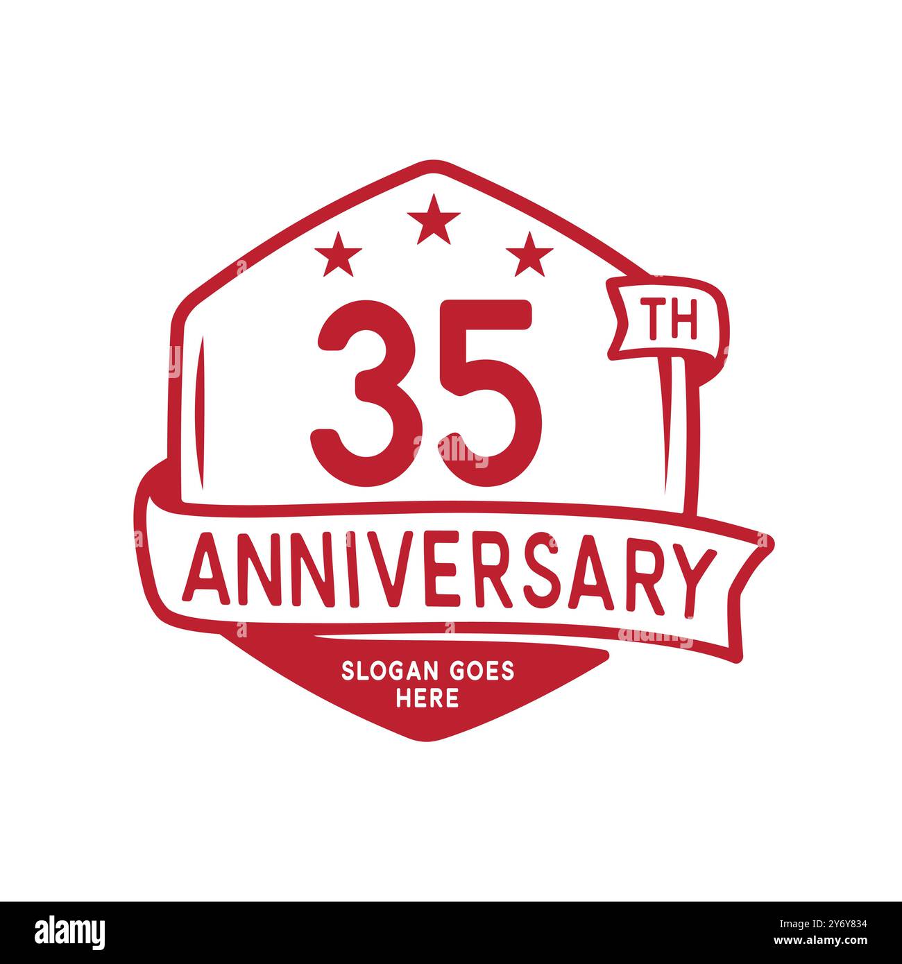 35 years anniversary celebration hexagon design template. 35th ...