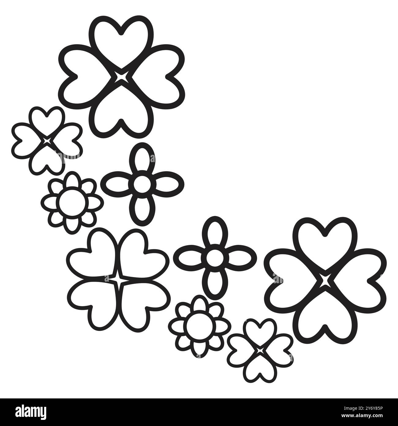 flower petals border corner design Stock Vector Image & Art - Alamy