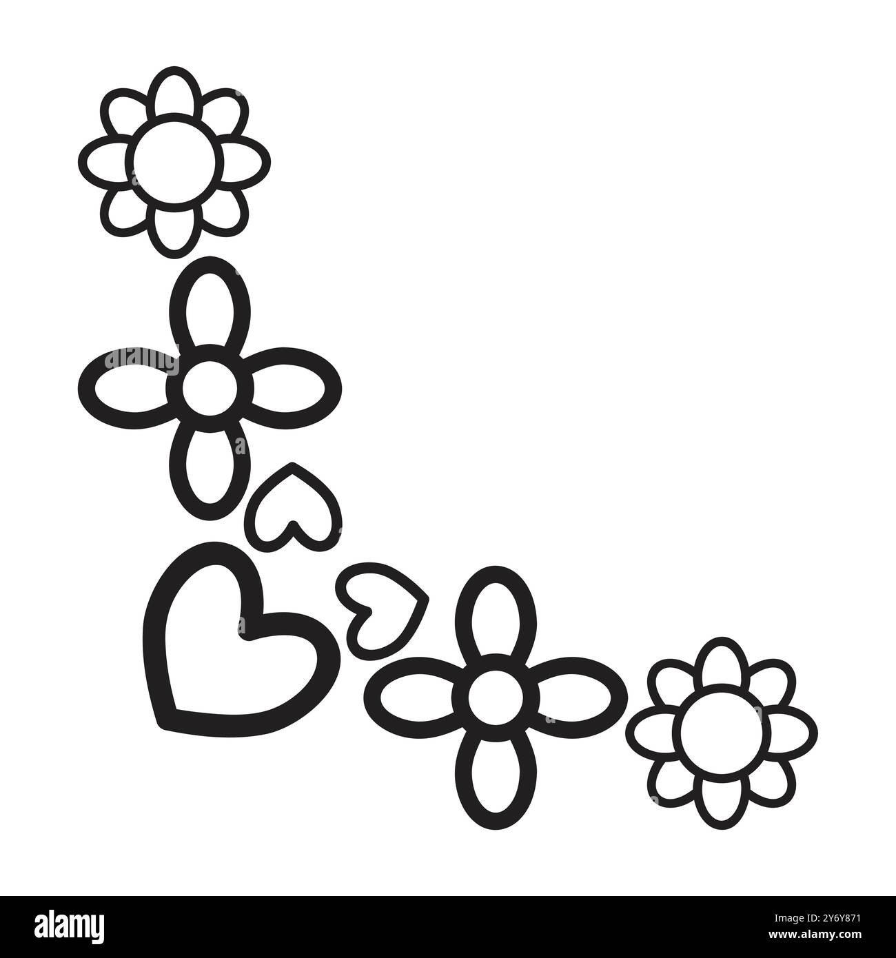 flower petals border corner design Stock Vector Image & Art - Alamy