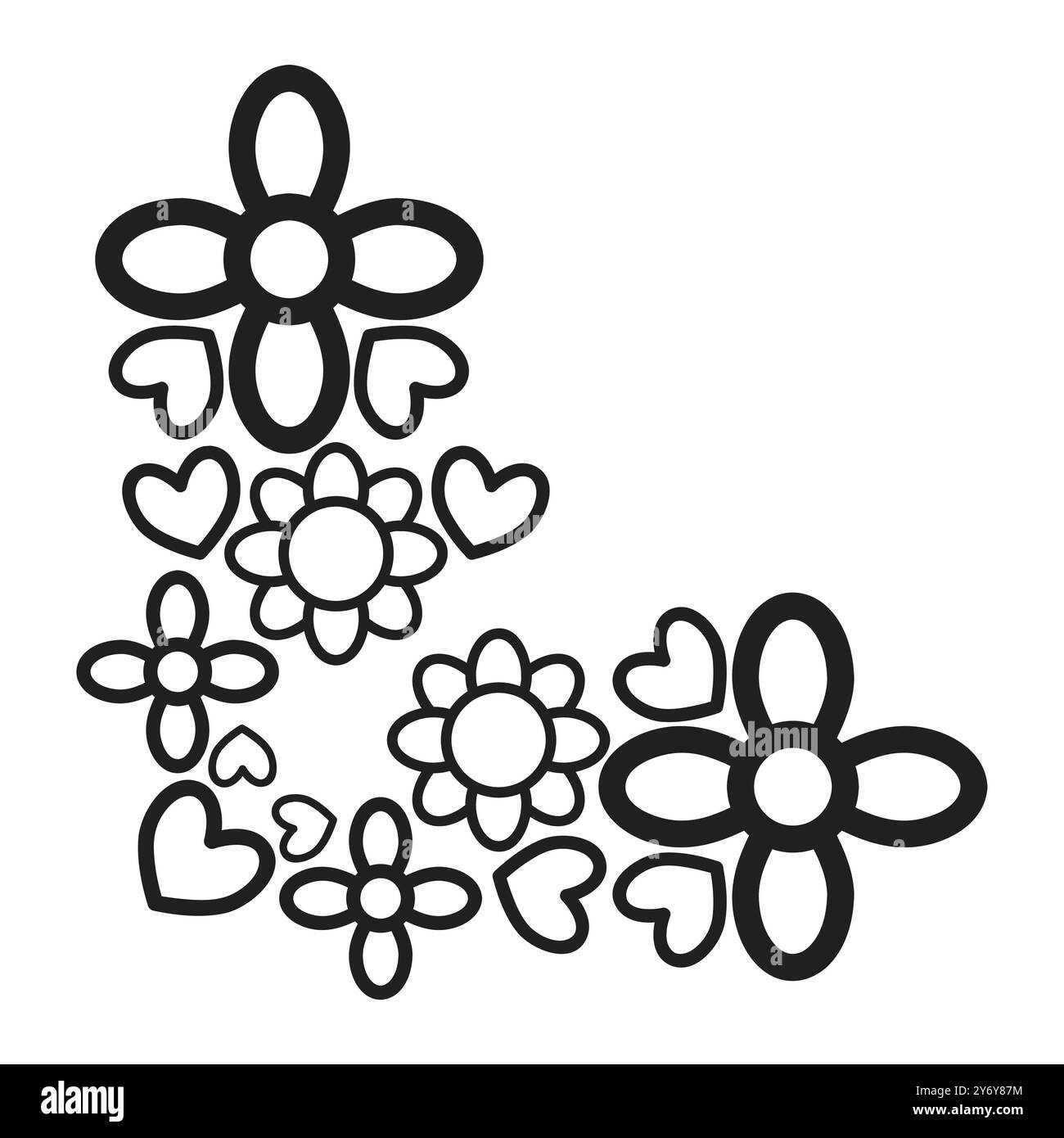 flower petals border corner design Stock Vector Image & Art - Alamy