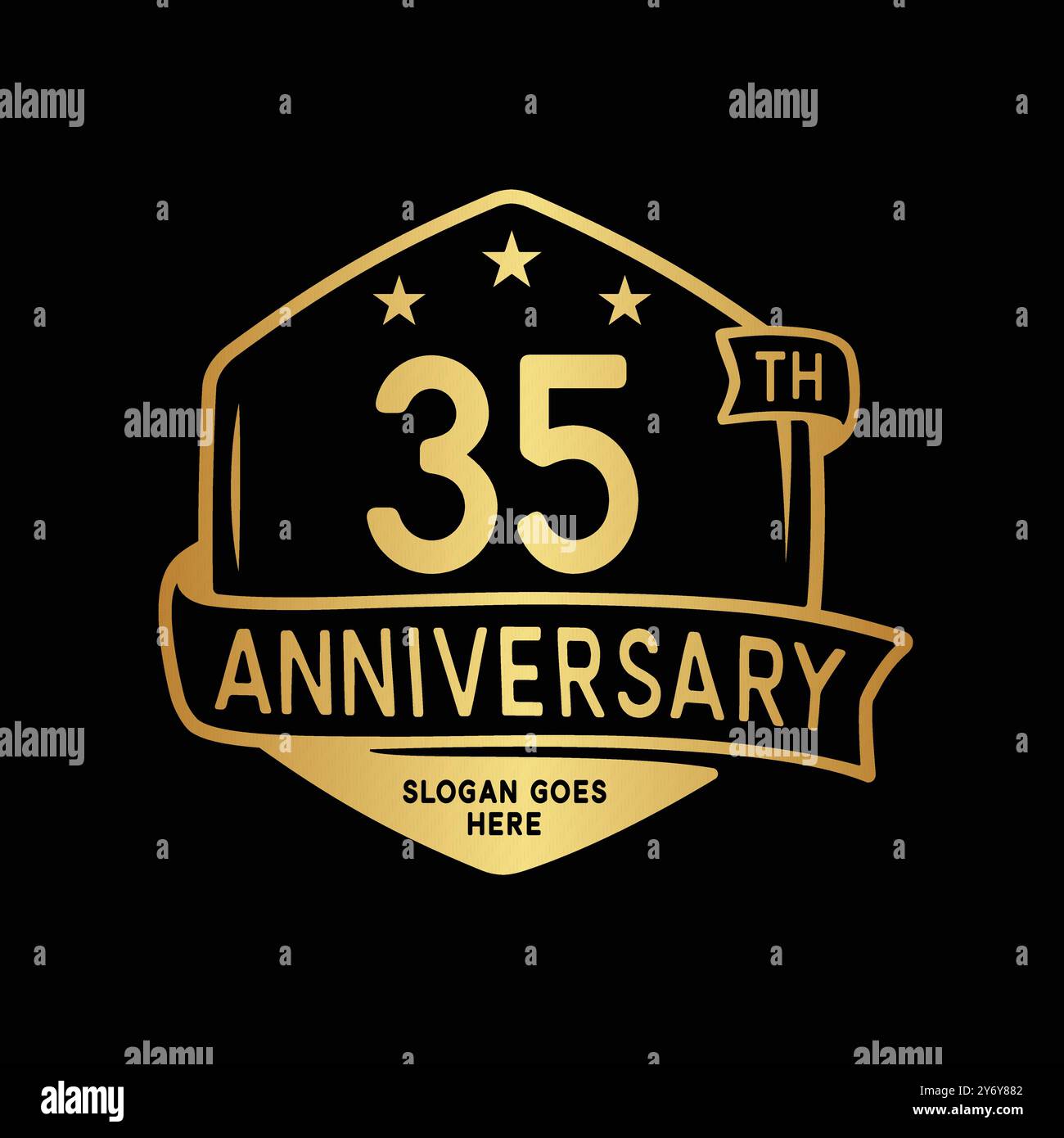 35 years anniversary celebration hexagon design template. 35th ...