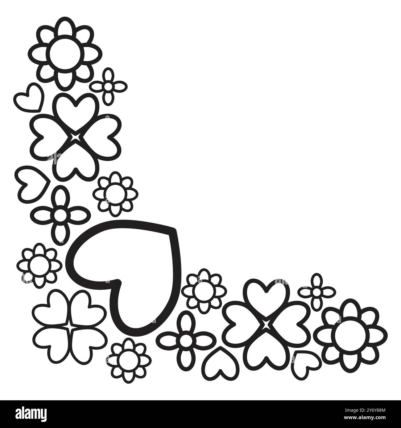 flower petals border corner design Stock Vector Image & Art - Alamy
