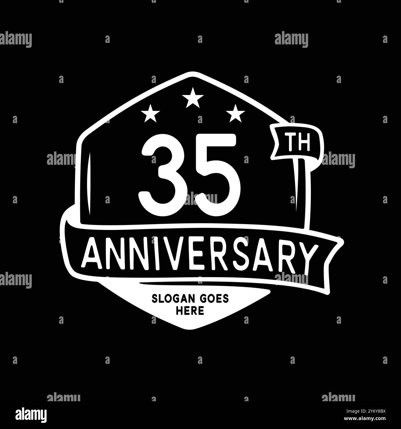 35 years anniversary celebration hexagon design template. 35th ...