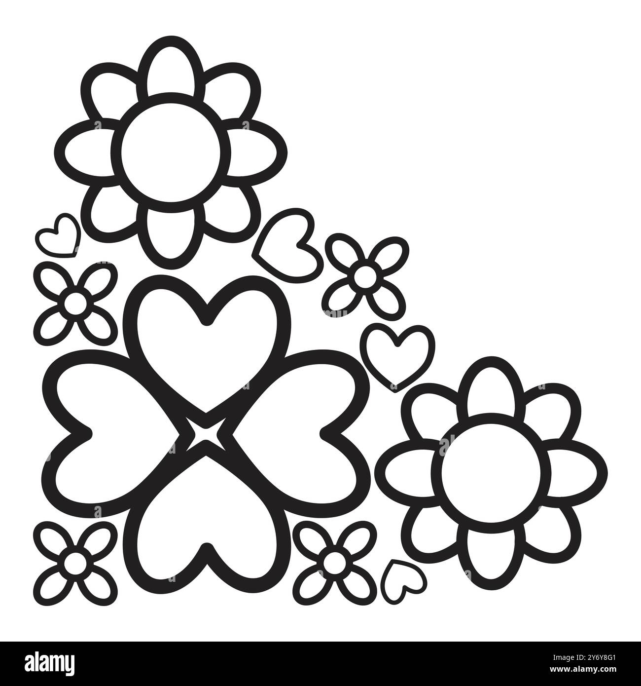 flower petals border corner design Stock Vector Image & Art - Alamy