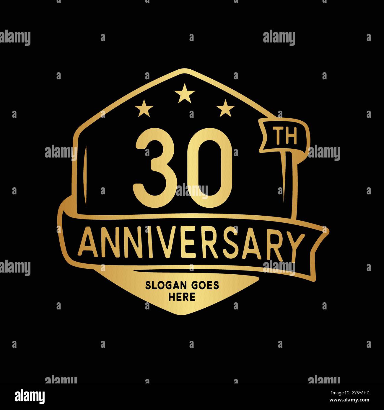 30 years anniversary celebration hexagon design template. 30th ...