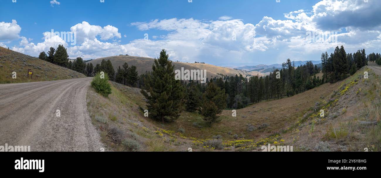 Panorama of Lemhi Pass on the border between Idaho and Montana, USA ...