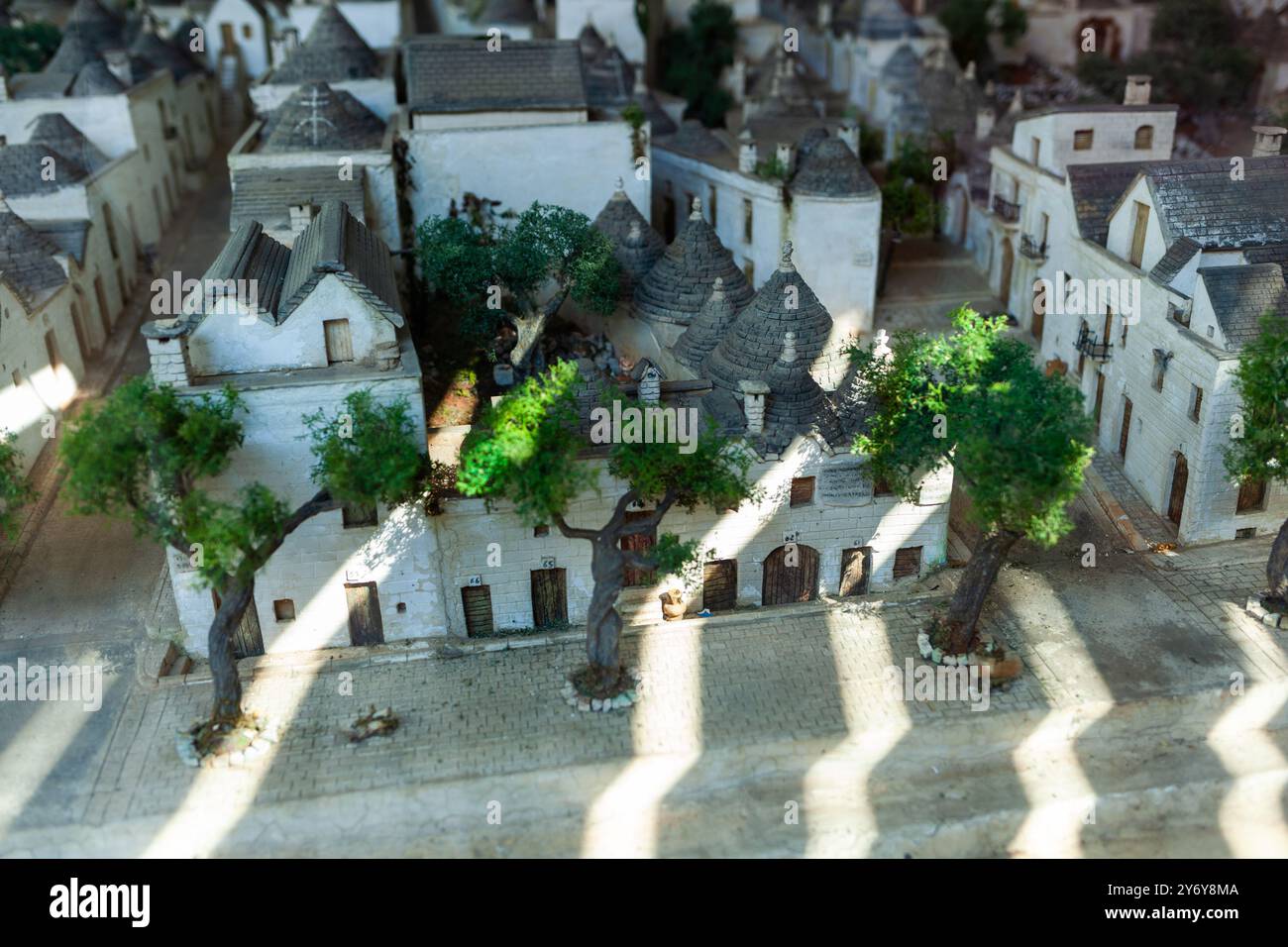 Miniature scale model of alberobello in puglia, italy, representing the ...