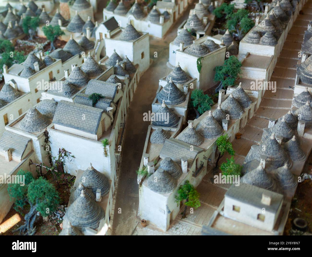 Detailed scale model representing the typical trulli houses of ...