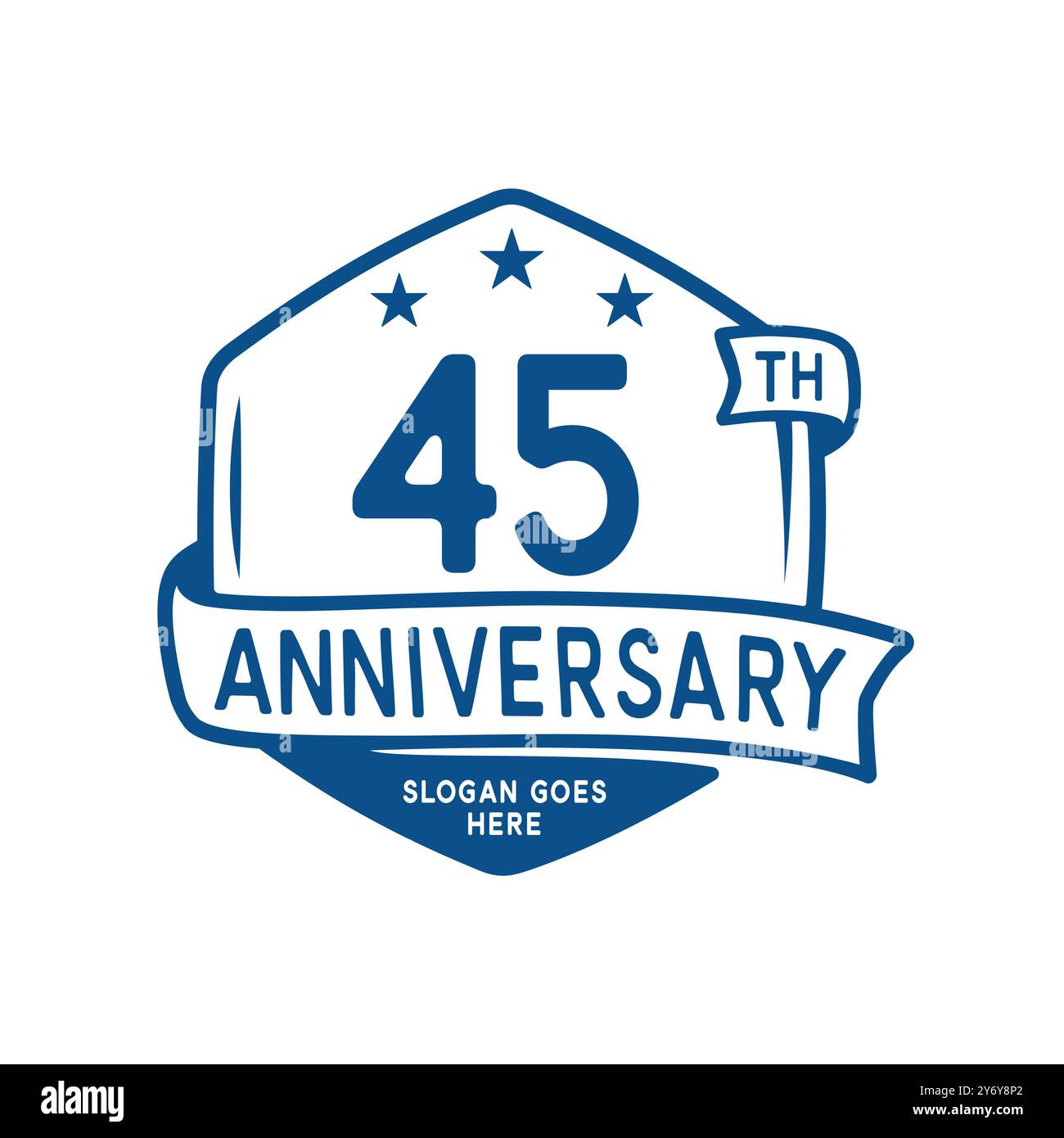 45 years anniversary celebration hexagon design template. 45th ...