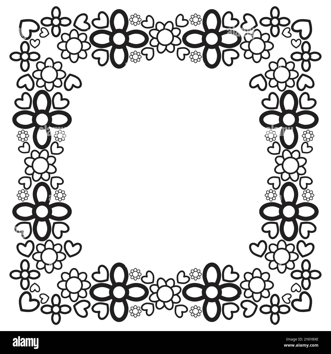 Elegant floral frame black Black and White Stock Photos & Images - Alamy
