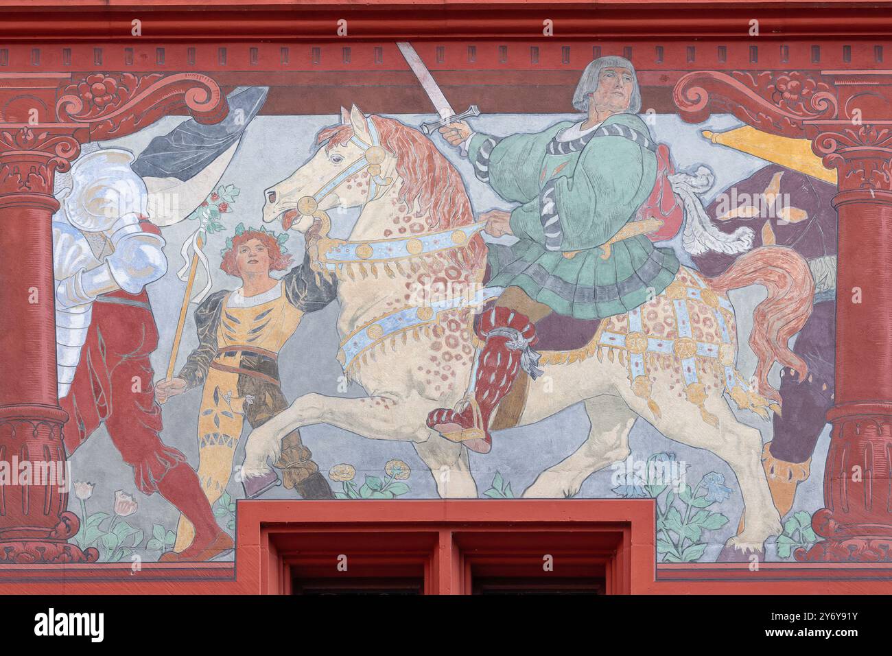 Basel - View on the interior courtyard of the Rathaus Basel, the Basel ...