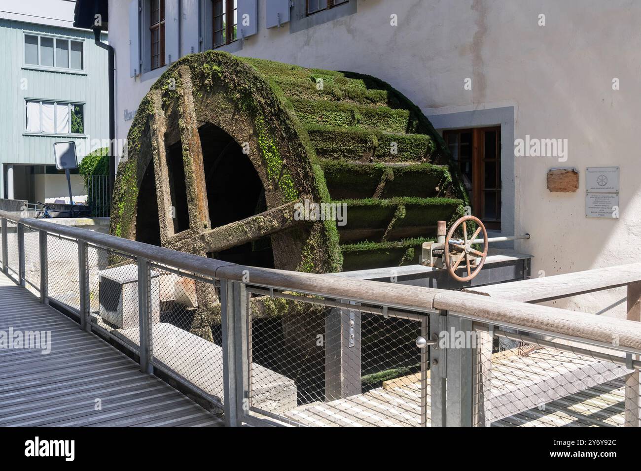 Basel, Switzerland - August 17th 2024 : View on the wooden bucket wheel ...