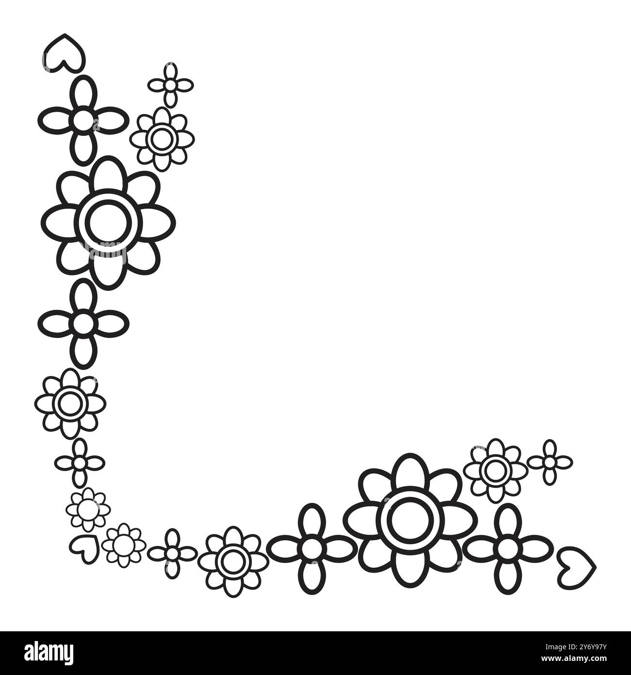 flower petals border corner design Stock Vector Image & Art - Alamy