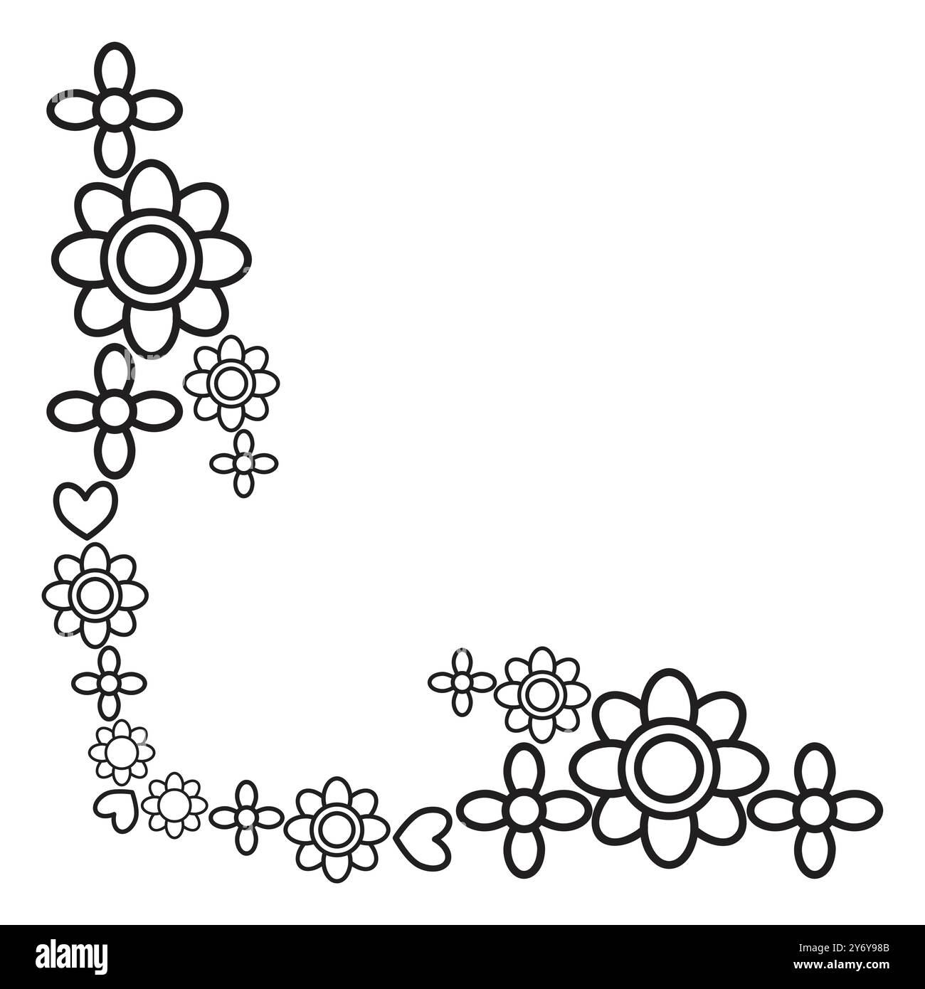 flower petals border corner design Stock Vector Image & Art - Alamy