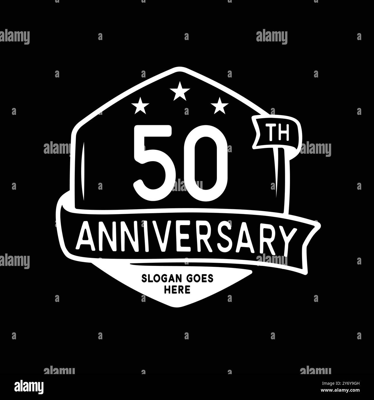 50 years anniversary celebration hexagon design template. 50th ...