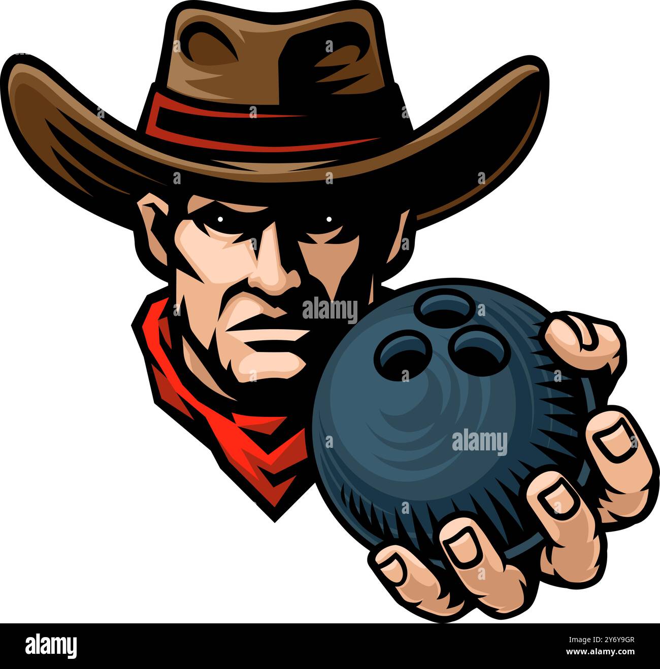 Cowboy Bowling Ball Sports Team Mascot Stock Vector Image & Art - Alamy