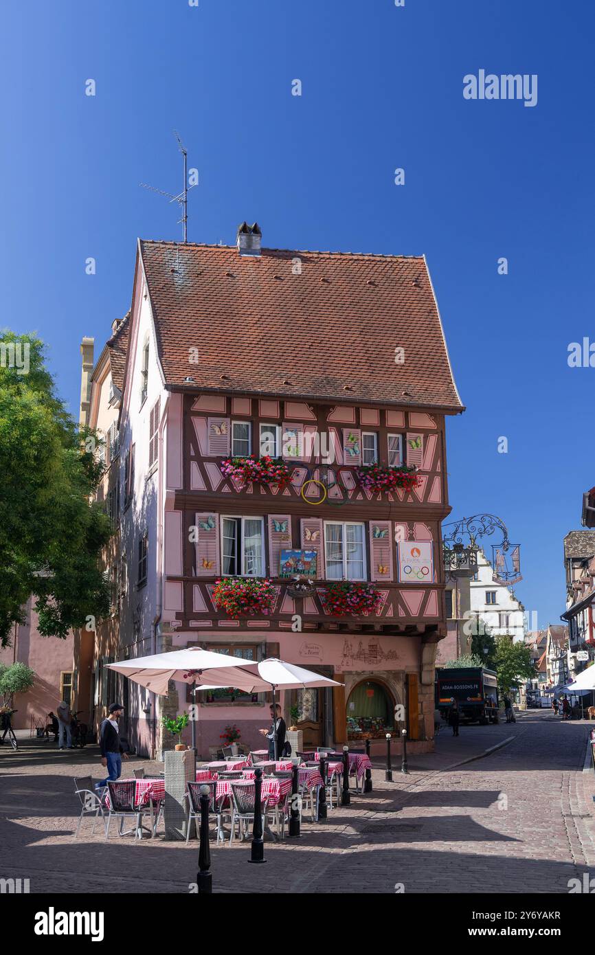 Colmar, France - View on the house Zum Pilger, a half-timbered building ...