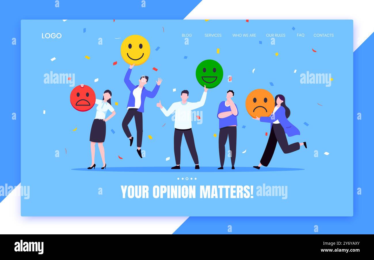 Employee happiness and work attitude feedback business concept flat ...